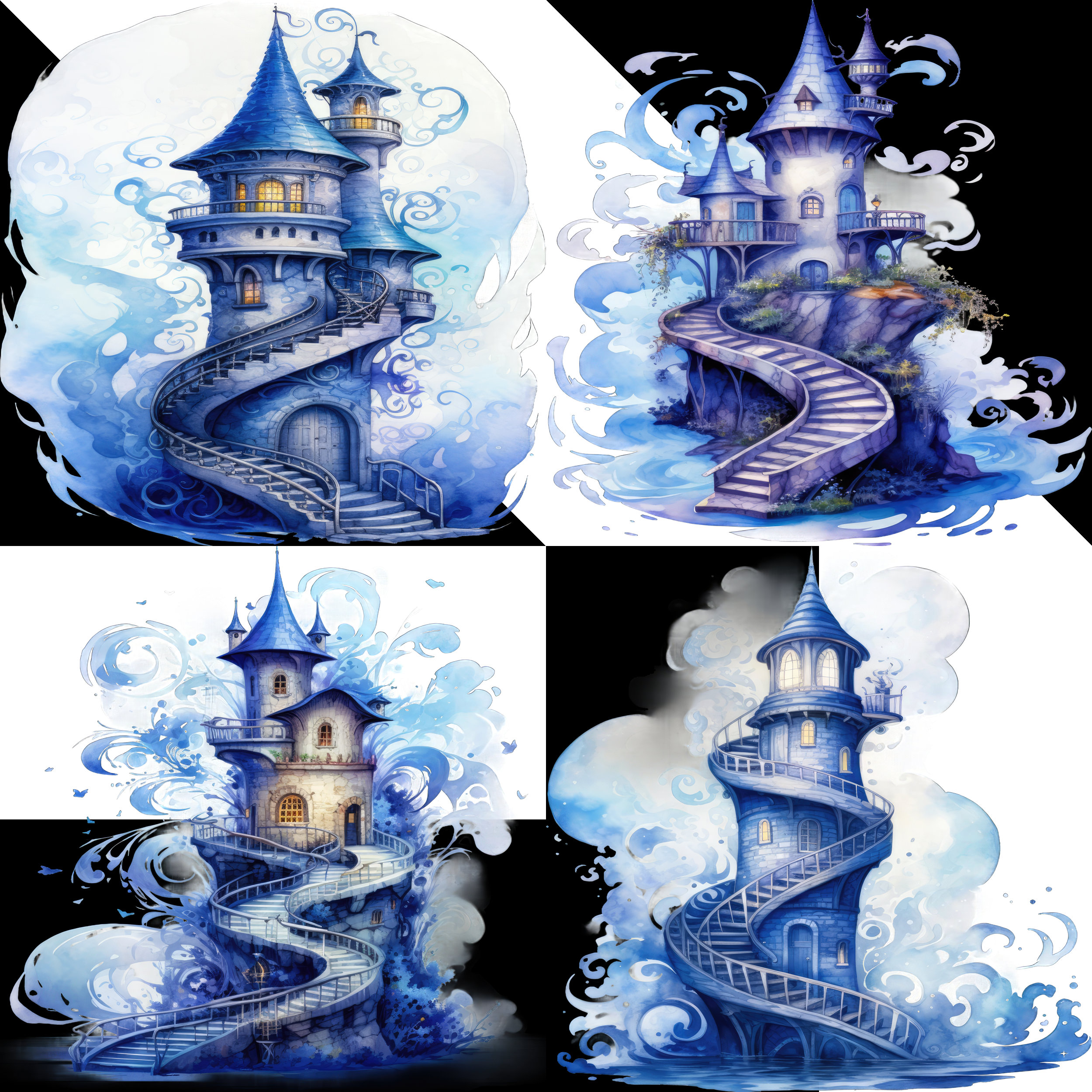 Wizard's Tower Clipart Enchanting Wizard's Tower - Etsy