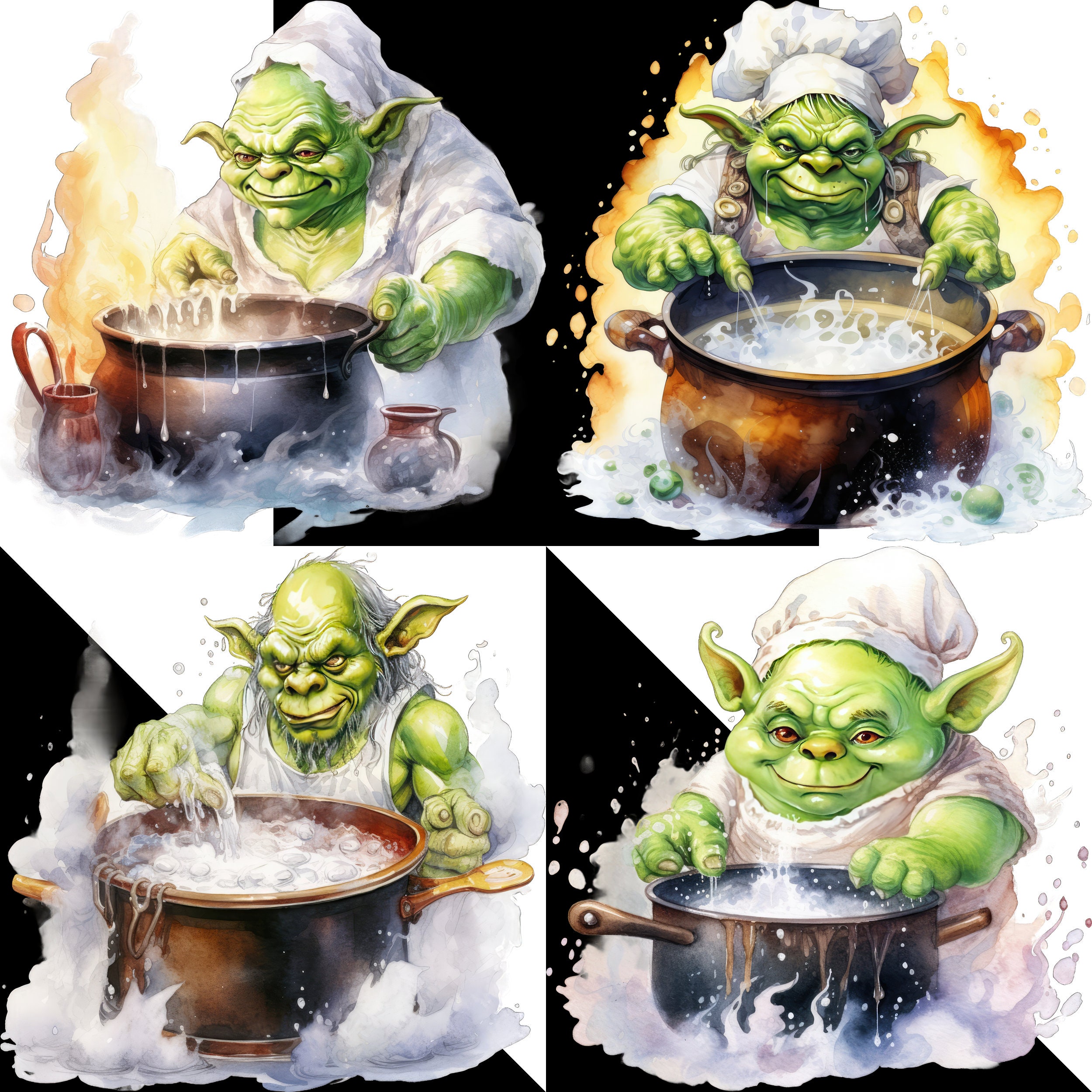 Ogre Chef Clipart Ogre Chef Culinary Delight Fantasy Cooking - Etsy