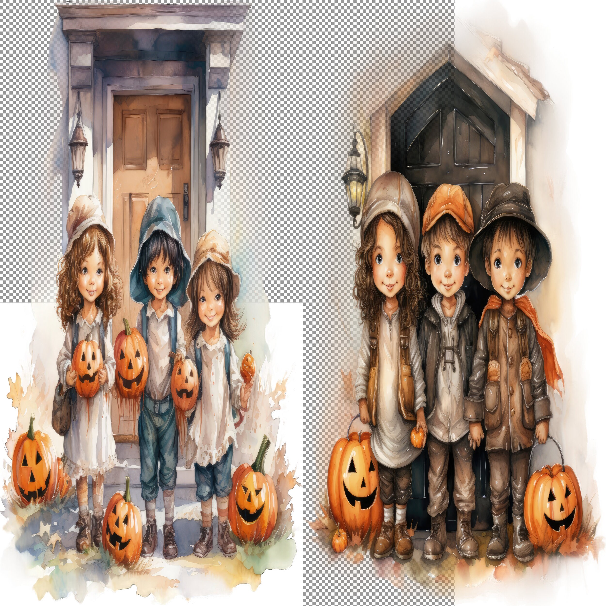 Halloween Kids Clipart, Trick-or-treat Clipart, Pumpkin Clipart, Art ...
