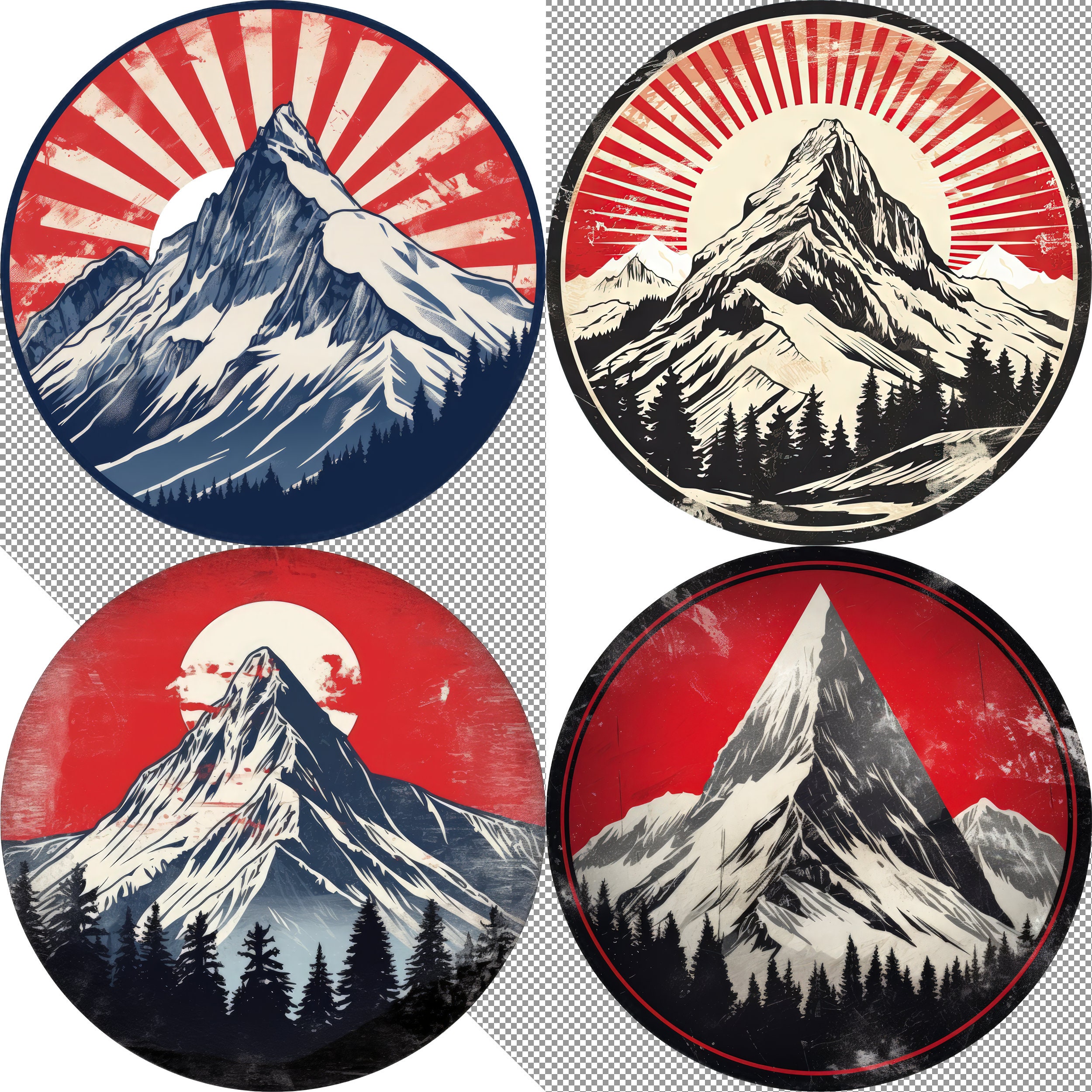 Swiss Mountain Peak Flag Badge Design, Swiss Alps Wall Art Watercolor ...