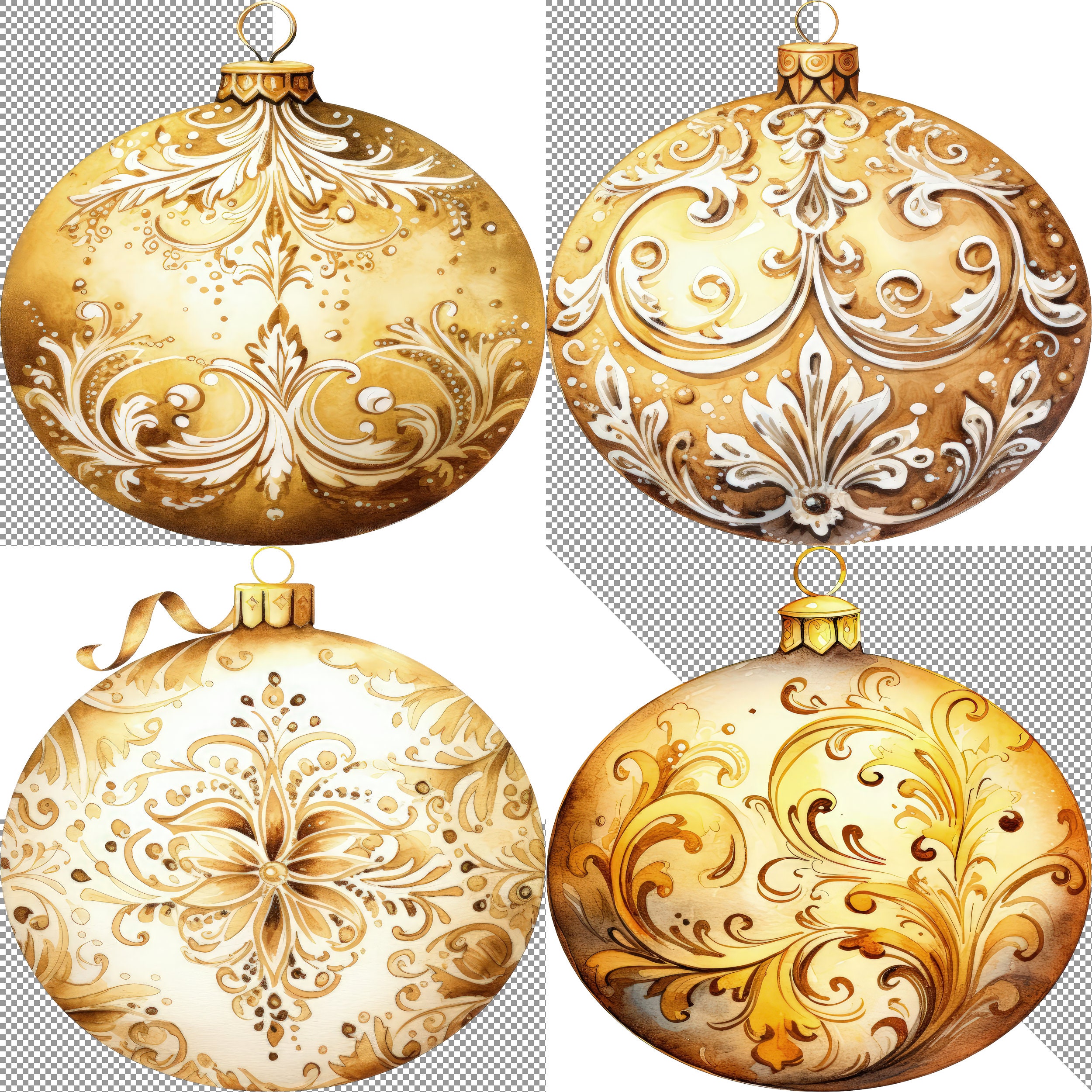 Gold Christmas Ornament Clipart, Art for Profile, Art for Desk, Picture ...