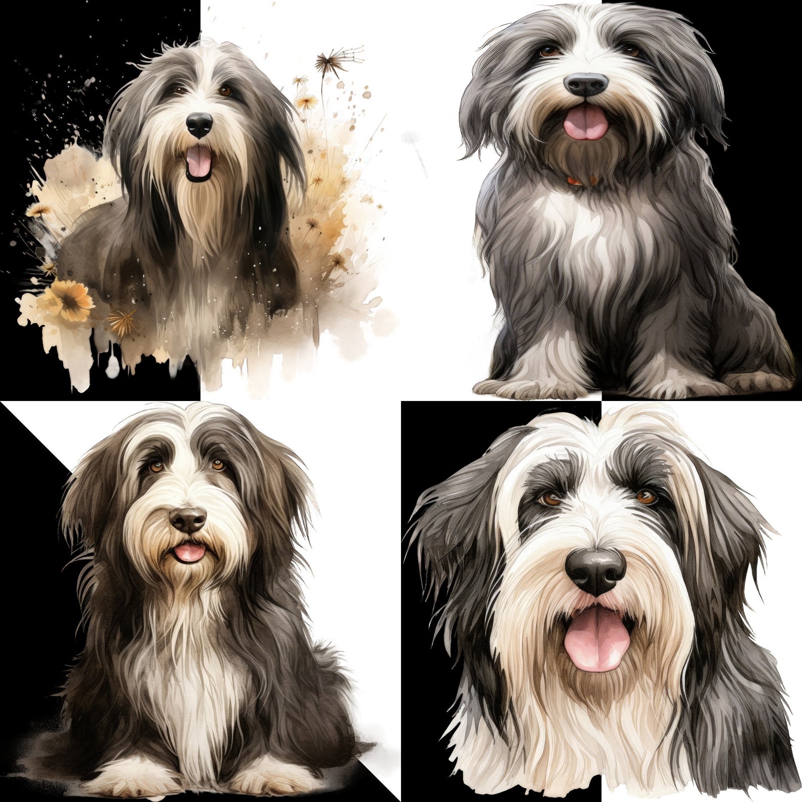 Chilling Bearded Collie PNG, Wizardly Whiskers,chilled Bearded Collie ...