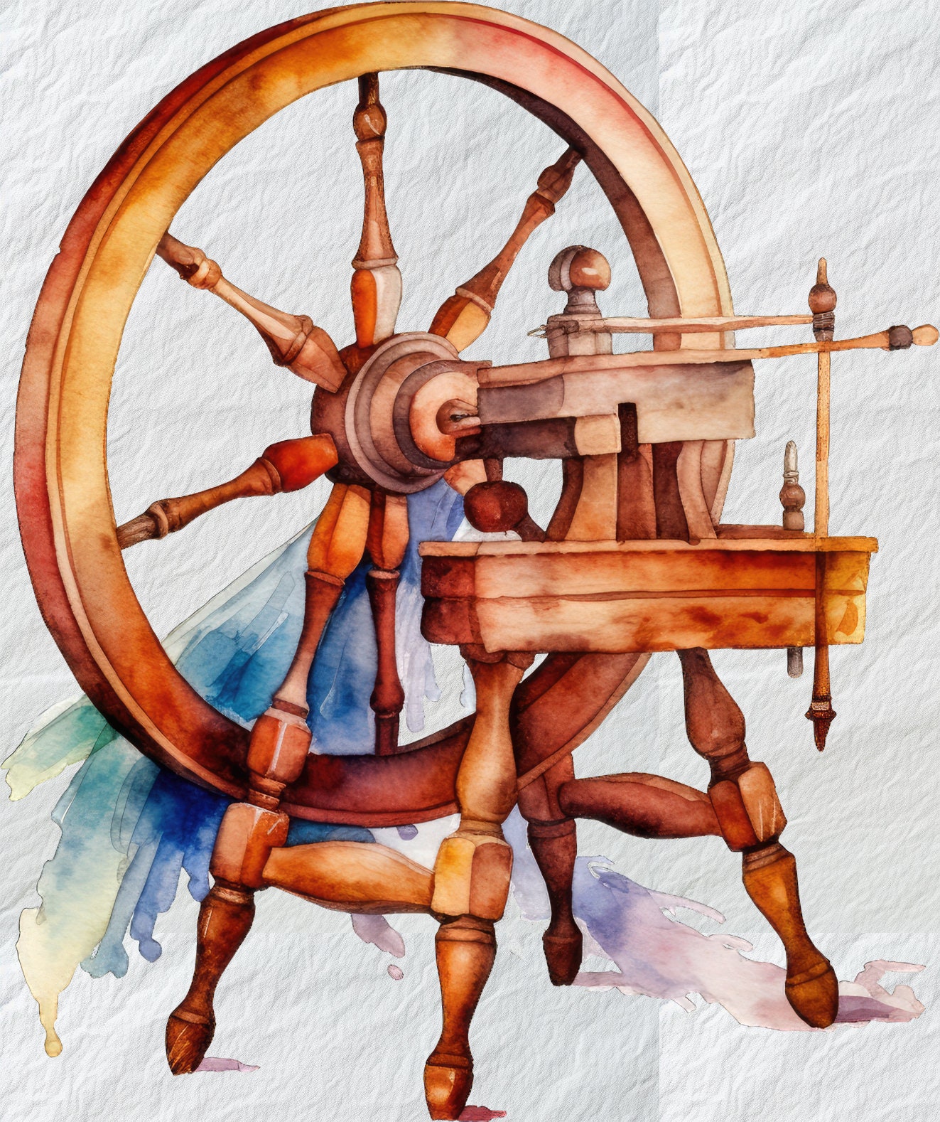 Vantage Spinning Wheel PNG Clipart, Textile Decor Clipart, Vantage ...