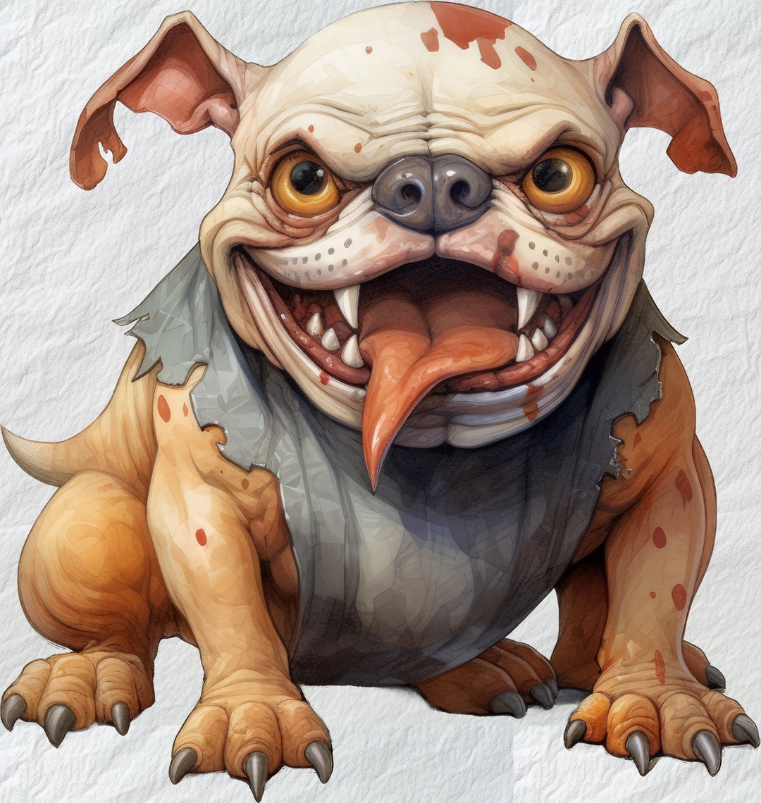 Spooky Bulldog Clipart,halloween Dog Clip Art,spooky Bulldog Graphics ...