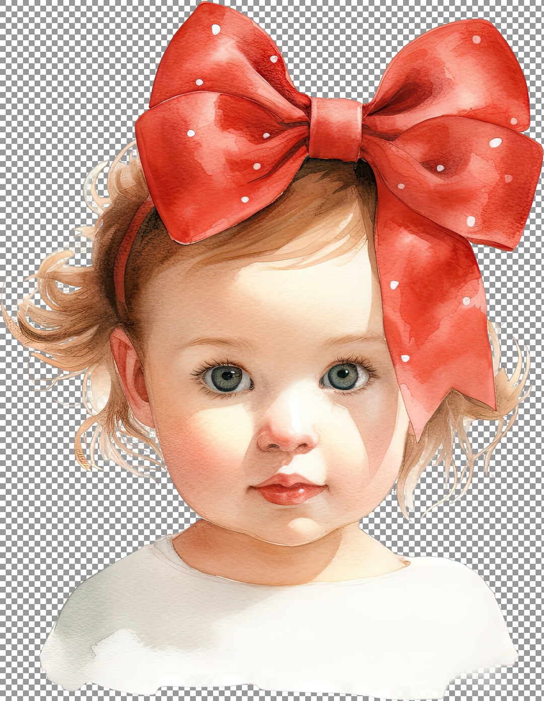 Red Baby Ribbon Clipart, Pastel Watercolor Red Baby Ribbon, Wall Art ...