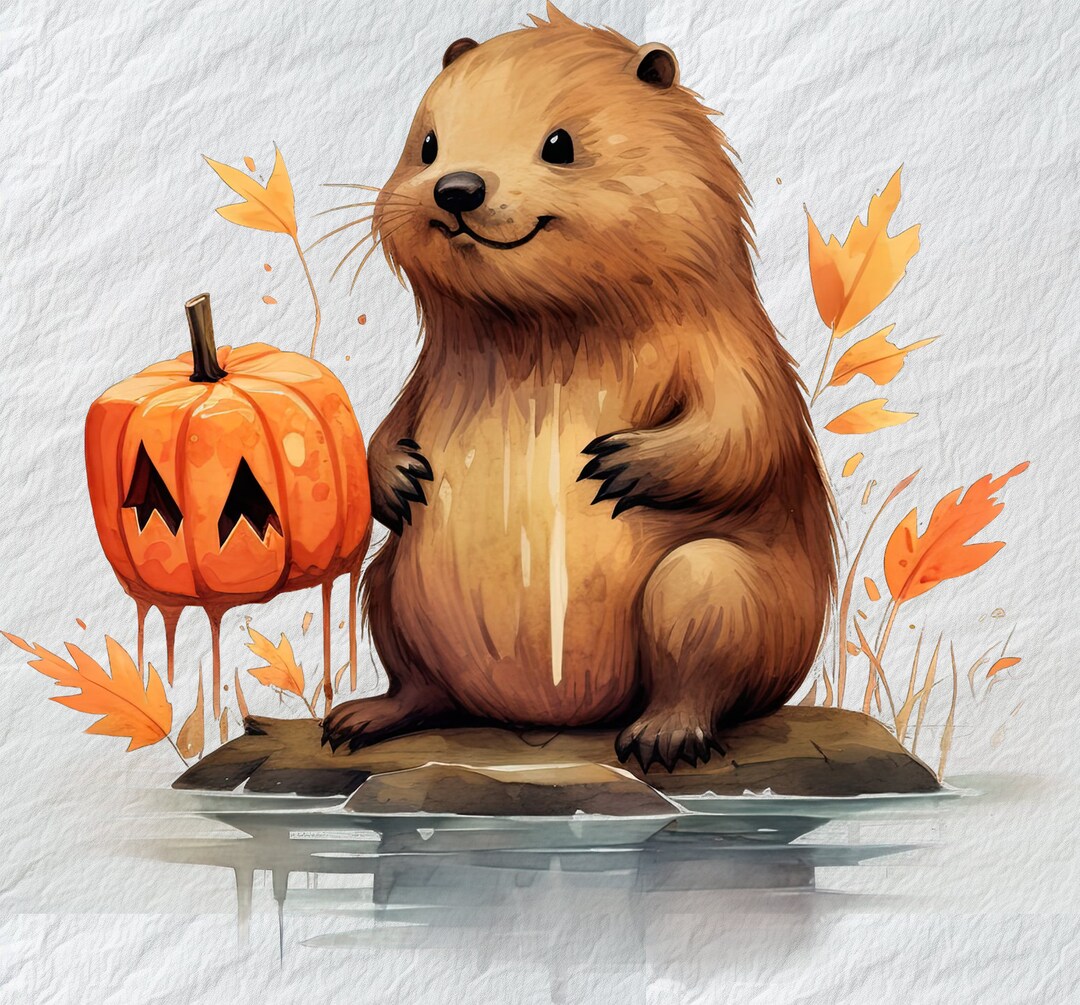 Halloween Spooky Beaver Carving Pumpkin Dam Clipart,spooky Beaver ...