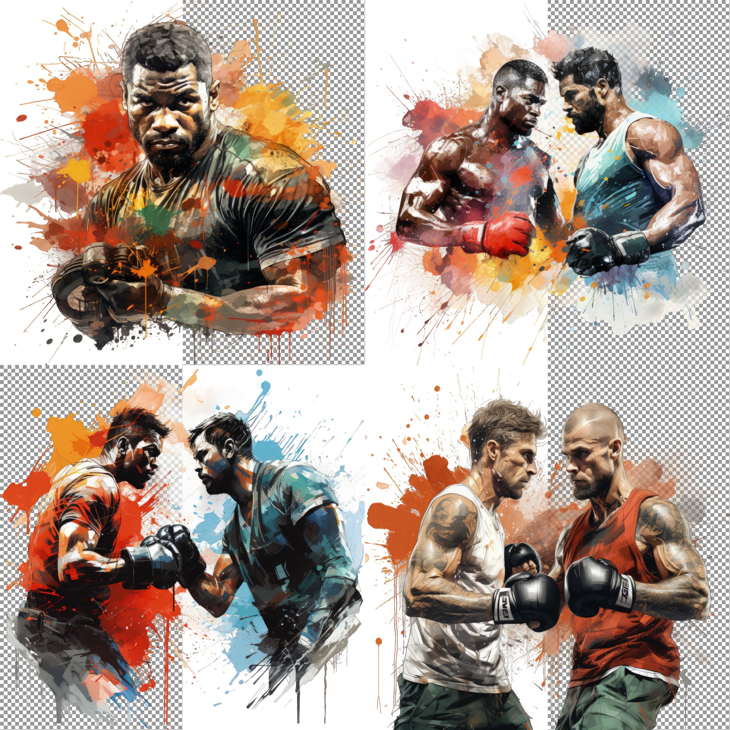 Ring Resilience Clipart, Knockout Boxing Clipart Bundle,boxing Clipart ...