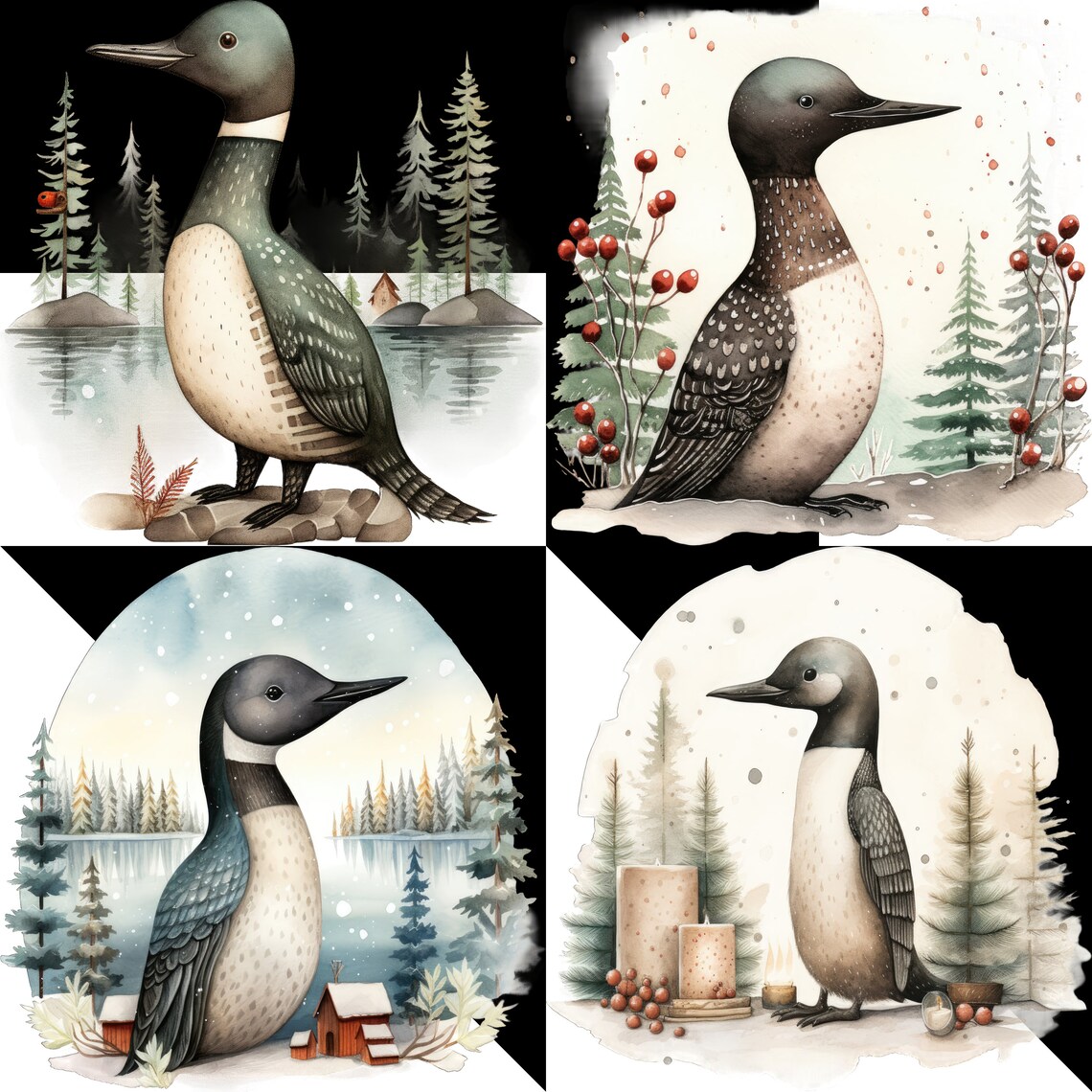 Christmas Heartwarming Loon PNG Clipart, Creative Christmas Loon ...