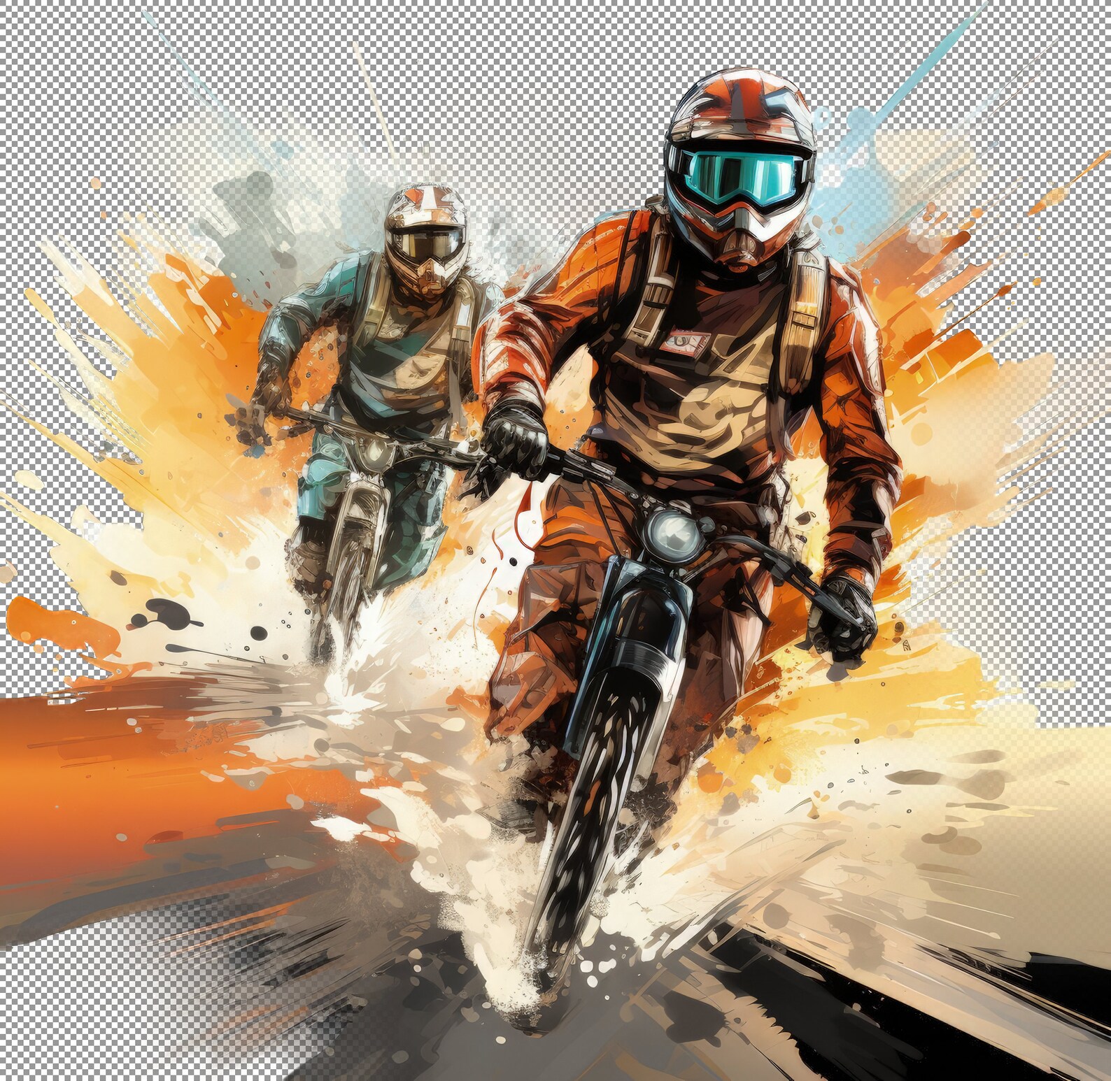 Speedway Shadows Racers Clipart, Motorbike Print PNG, Moto Racing ...