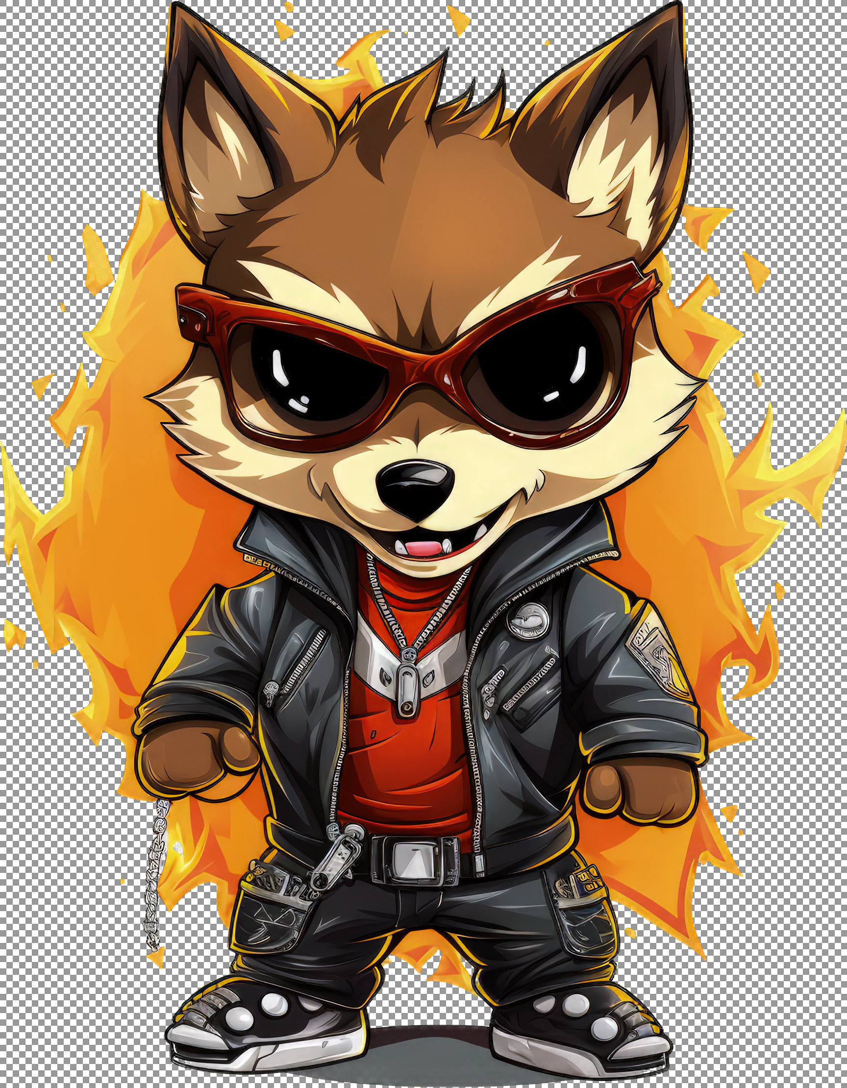 Rockstar Wolf Clipart,cool Wolf Rockstar Illustration,musical Animal ...