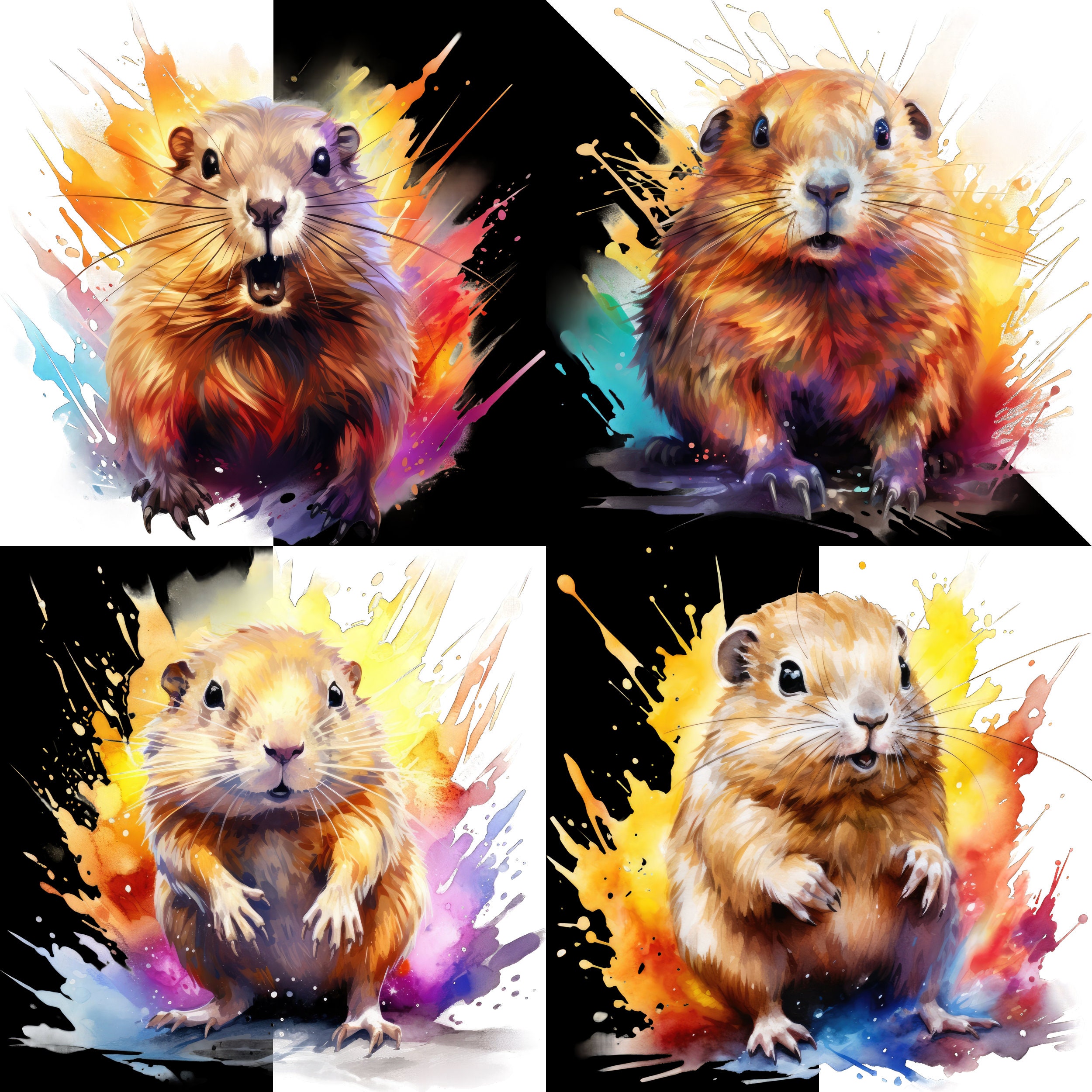 Gopher Lightning Clipartgopher Glow: Whimsical Lightning - Etsy