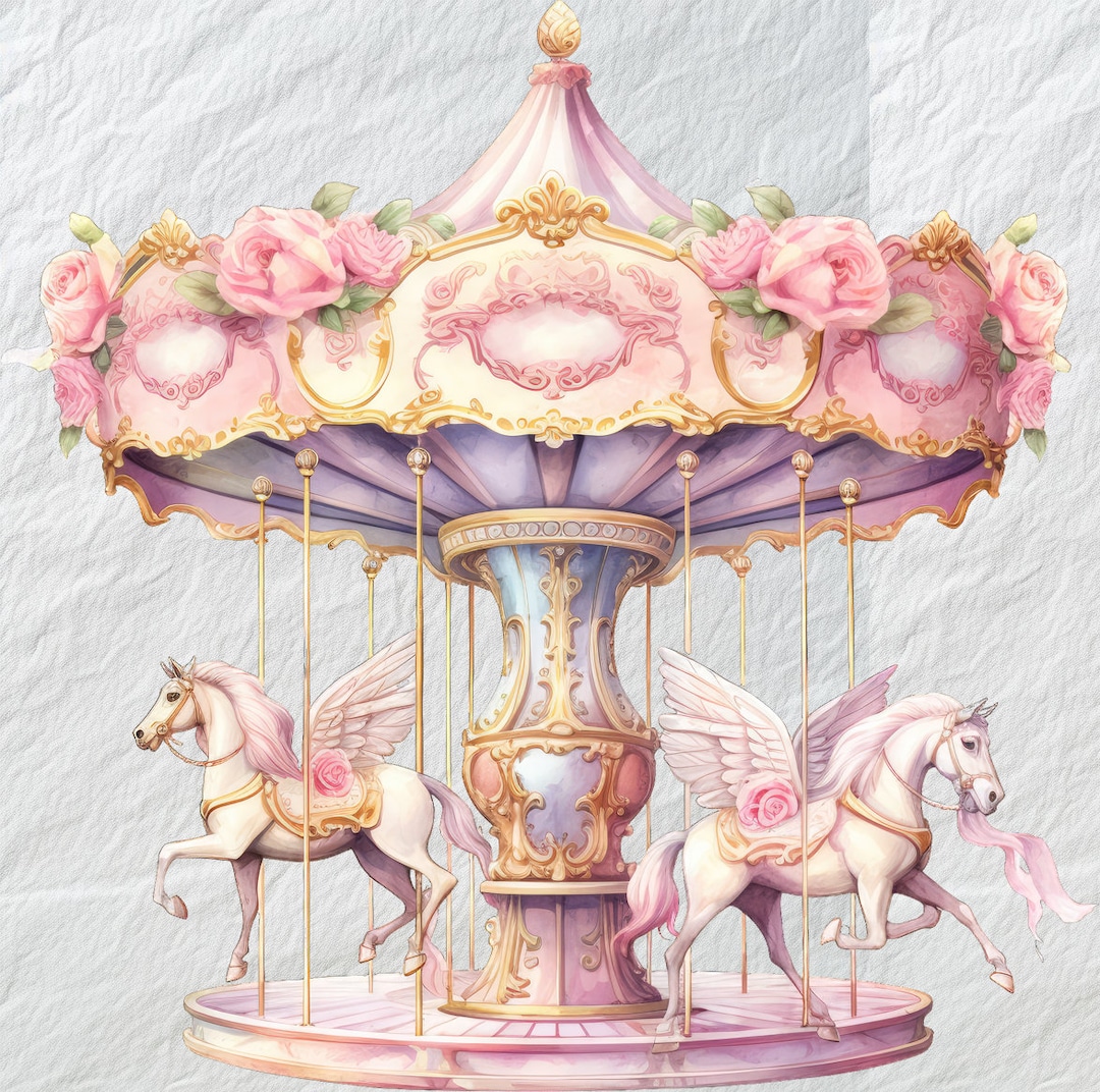 Mystic Carousel Clipart, Mystic Carousel Whimsy, Enchanted Merry-go ...