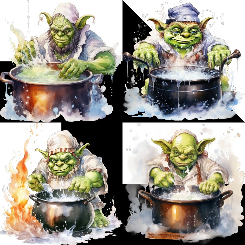 Ogre Chef Clipart Ogre Chef Culinary Delight Fantasy Cooking - Etsy