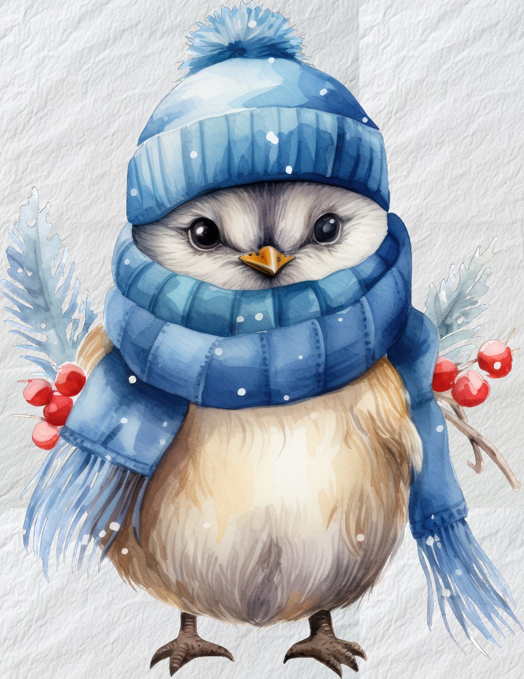 Christmas Winter Clothes Gray Bluetit PNG Clipart, Christmas Blue ...