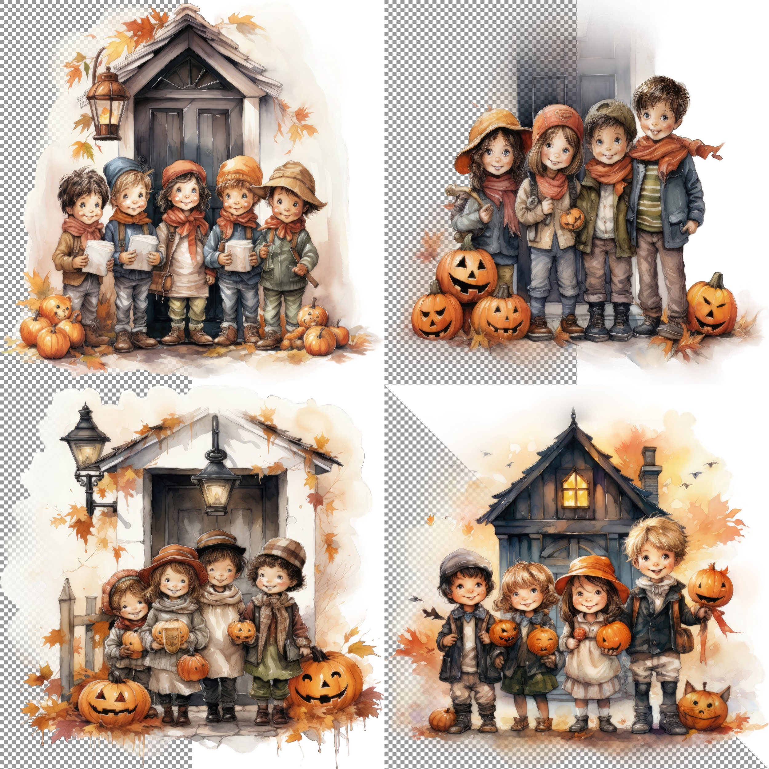Halloween Kids Clipart, Trick-or-treat Clipart, Pumpkin Clipart, Art ...