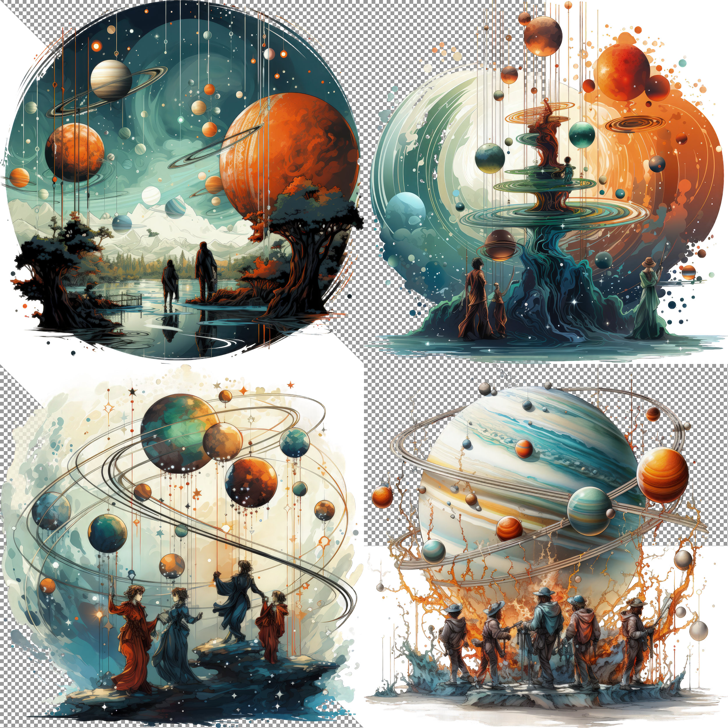 Celestial Circus Clipart Digital Celestial Circus Art - Etsy