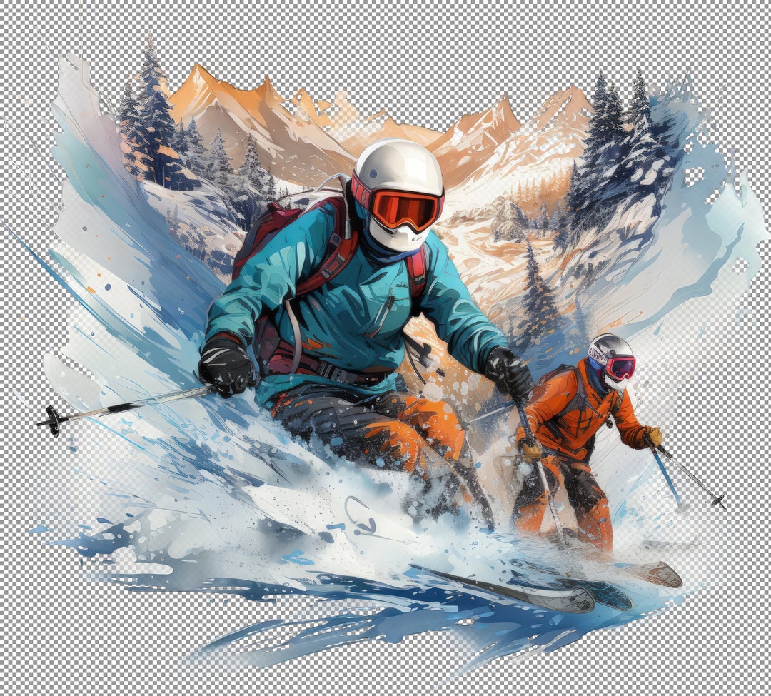 Winter Sports Wonderland Clipart, Digital Sticker for Vehicle, Snowy ...