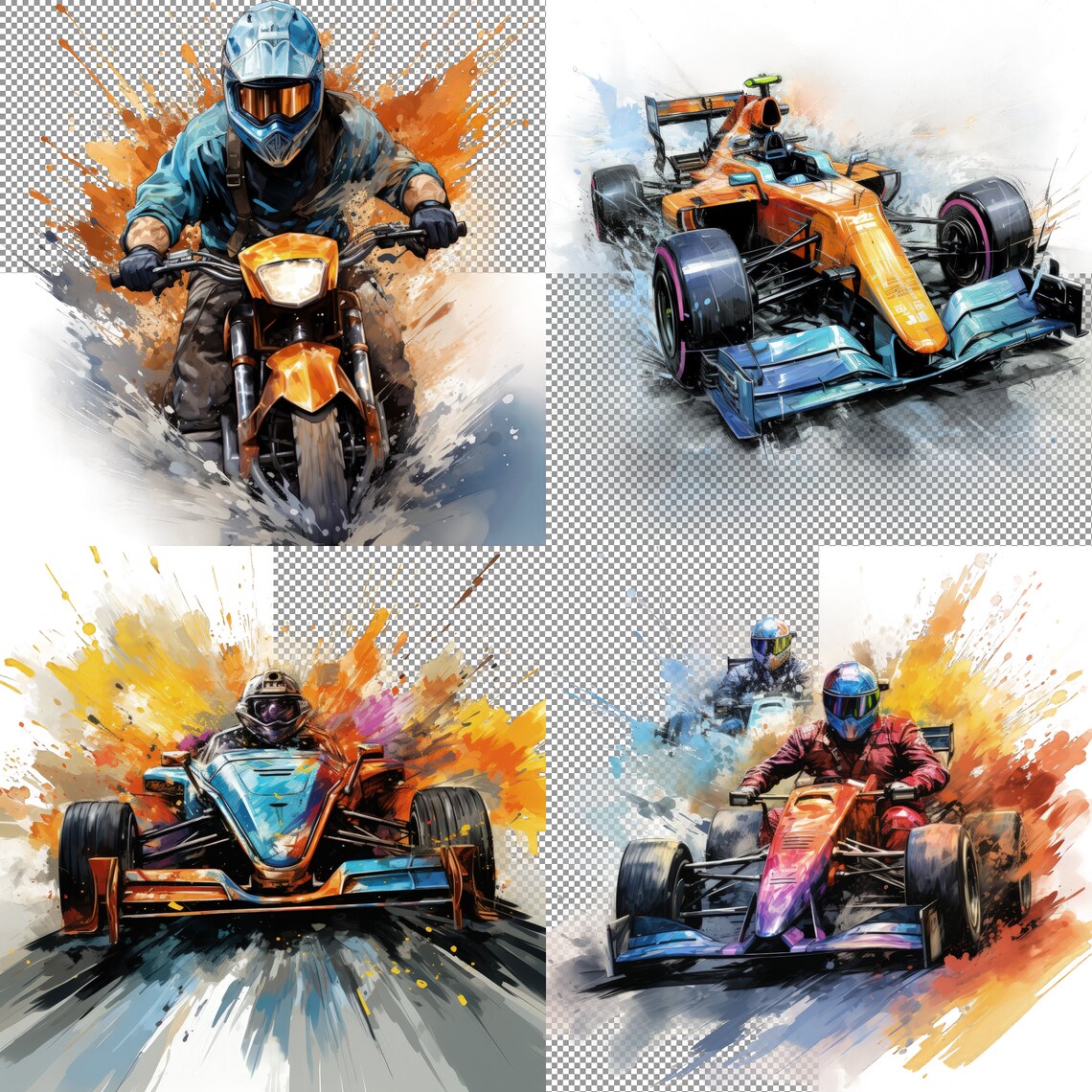 Track and Traction Racing Clipart Racing on the Track Image - Etsy