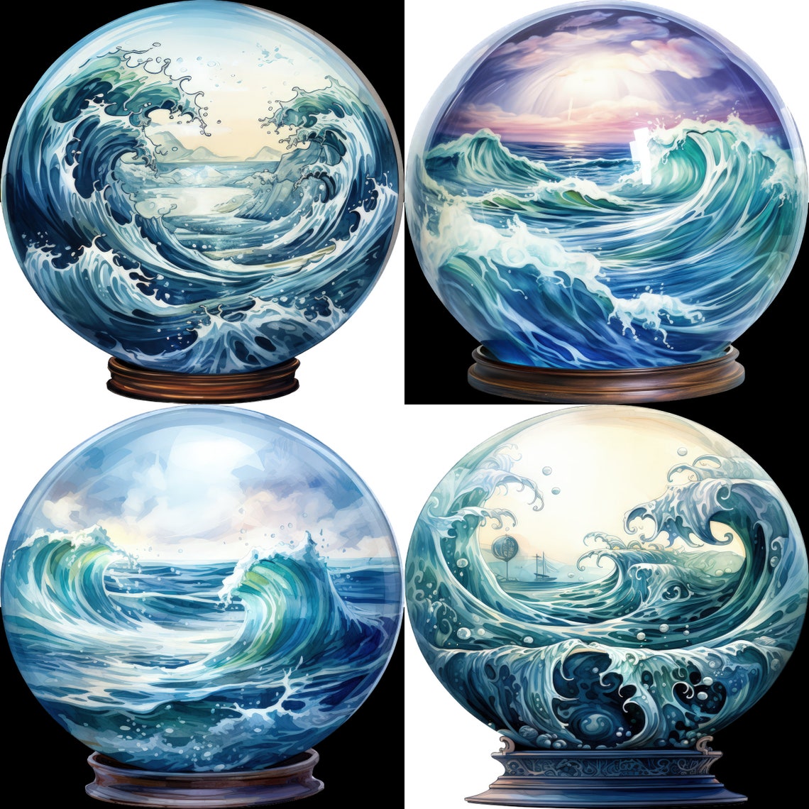 Beautiful Magical Ocean in Crystal Ball Clipartmagical Ocean - Etsy