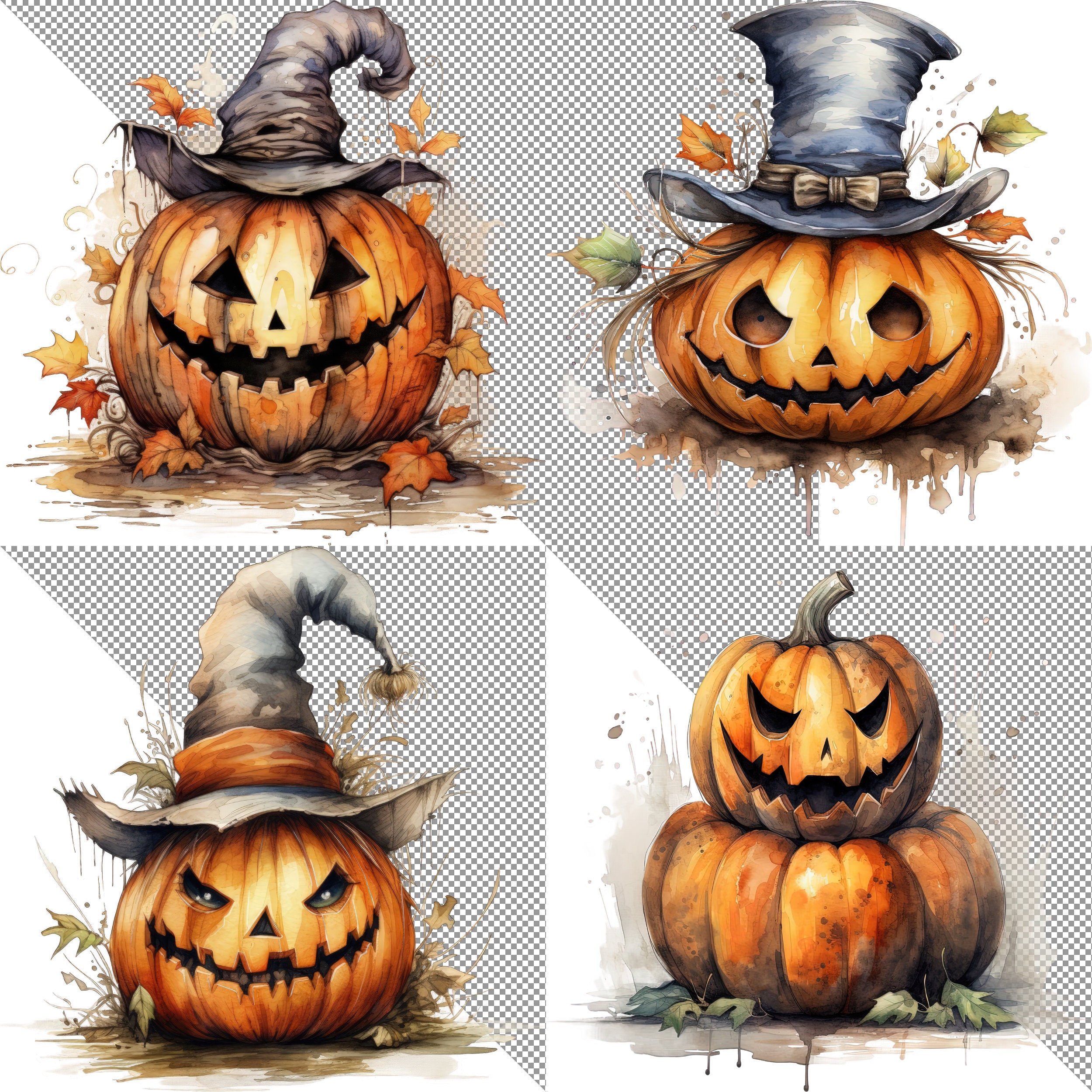 Crazy Jack-o-lantern Clipart, Spooky Pumpkin Clipart Collection,crazy ...