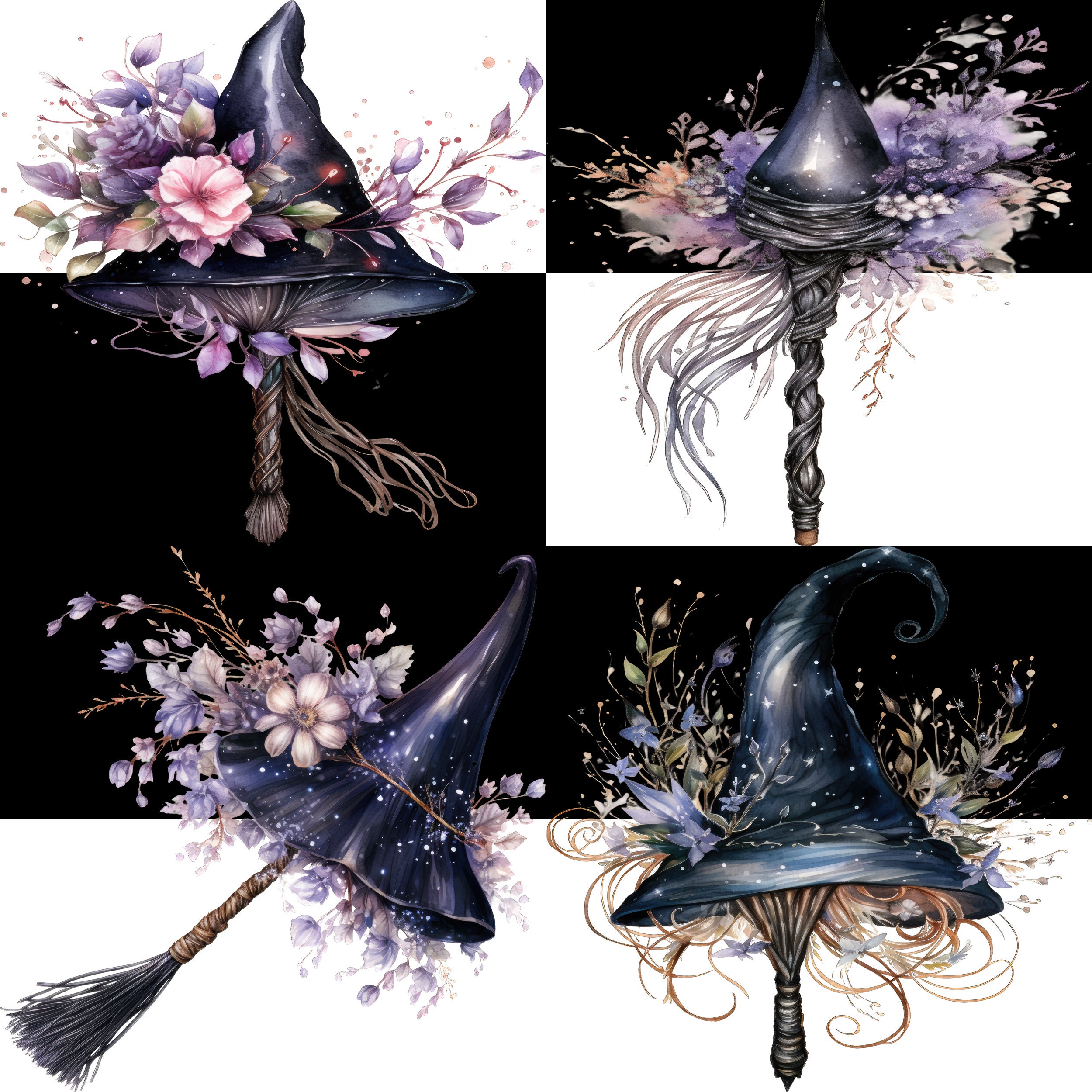 Witch's Broom Clipart, Mystical Witch's Broom, Enchanting Sorceress ...