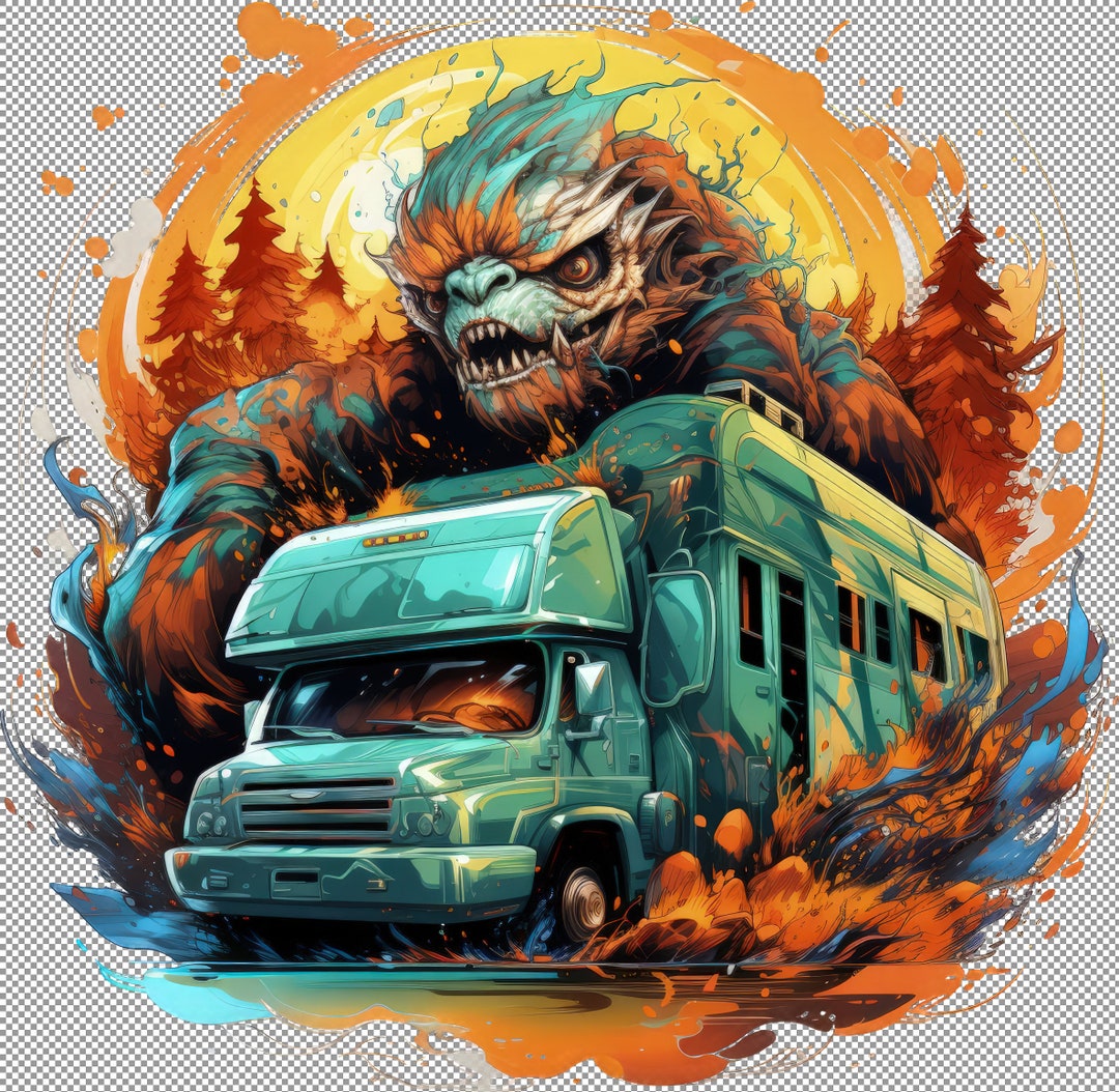 Fantastic Beasts Caravan Clipart, Digital Celebrating Future Tech Art ...