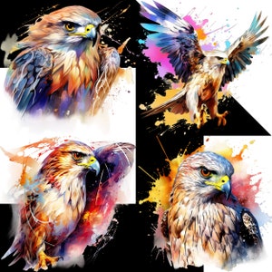 Falcon Lightning Clipart, Falcon Lightning Bolt Art, Majestic Bird of ...