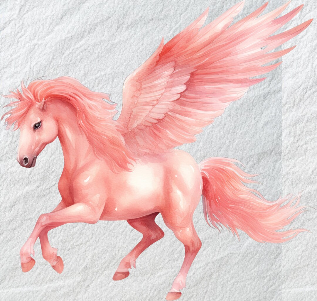 Pegasus Flight Clipart, Majestic Pegasus Flight, Winged Horse Clipart,whimsical Pegasus Soaring ...