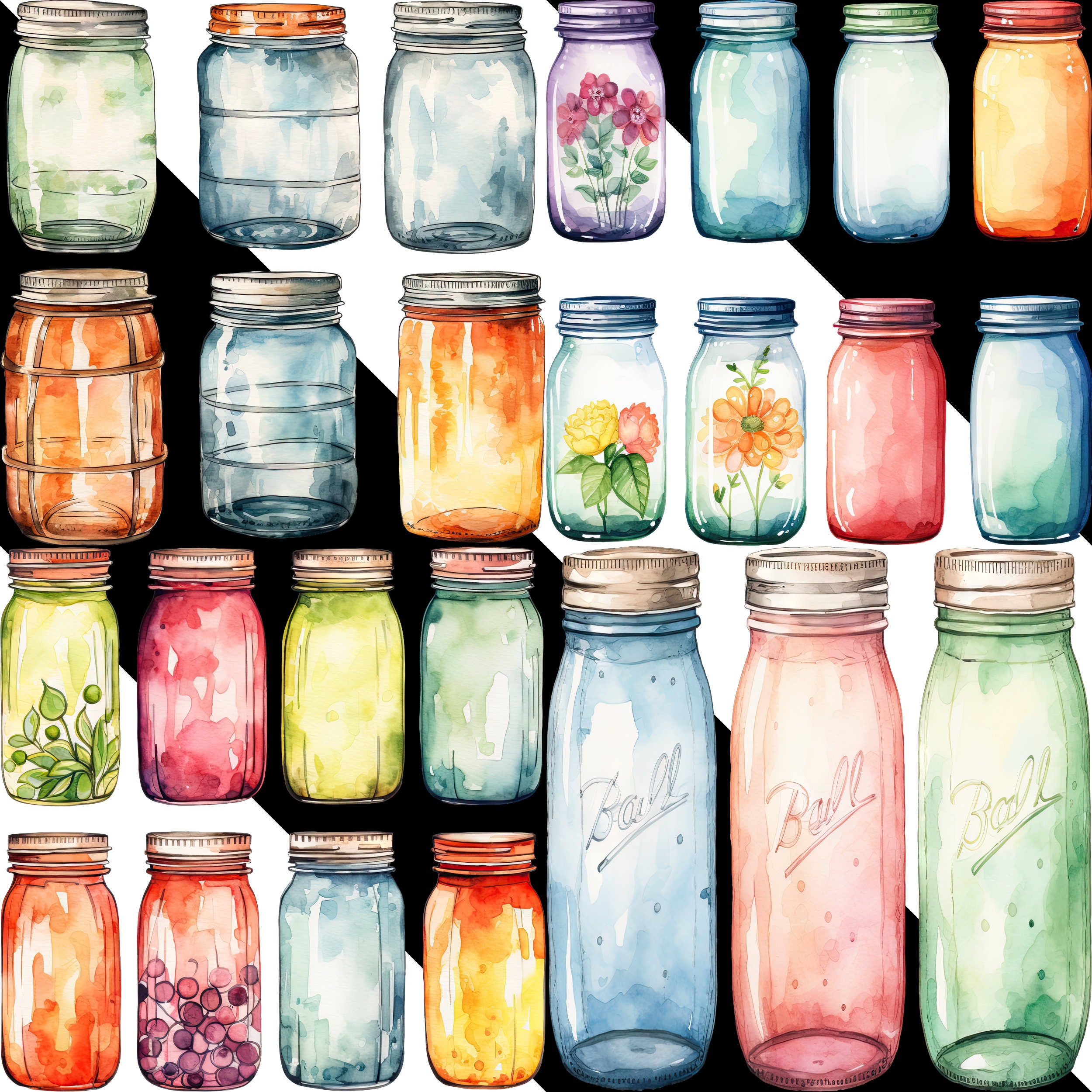 Vantage Mason Jars PNG Clipart,vintage Glass Jar Illustration,vantage ...
