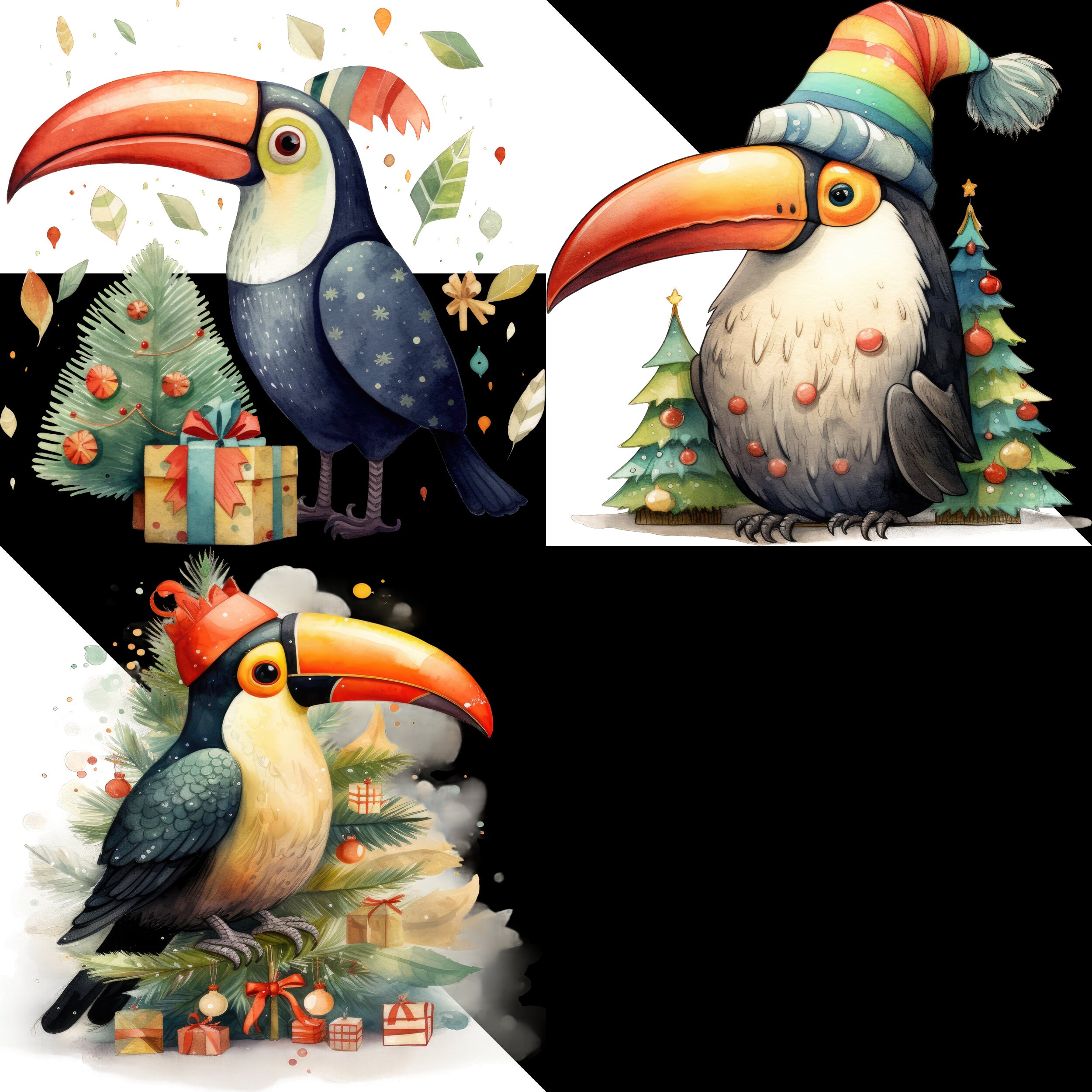 Christmas Heartwarming Toucan With Colorful Beak PNG Clipart,colorful ...