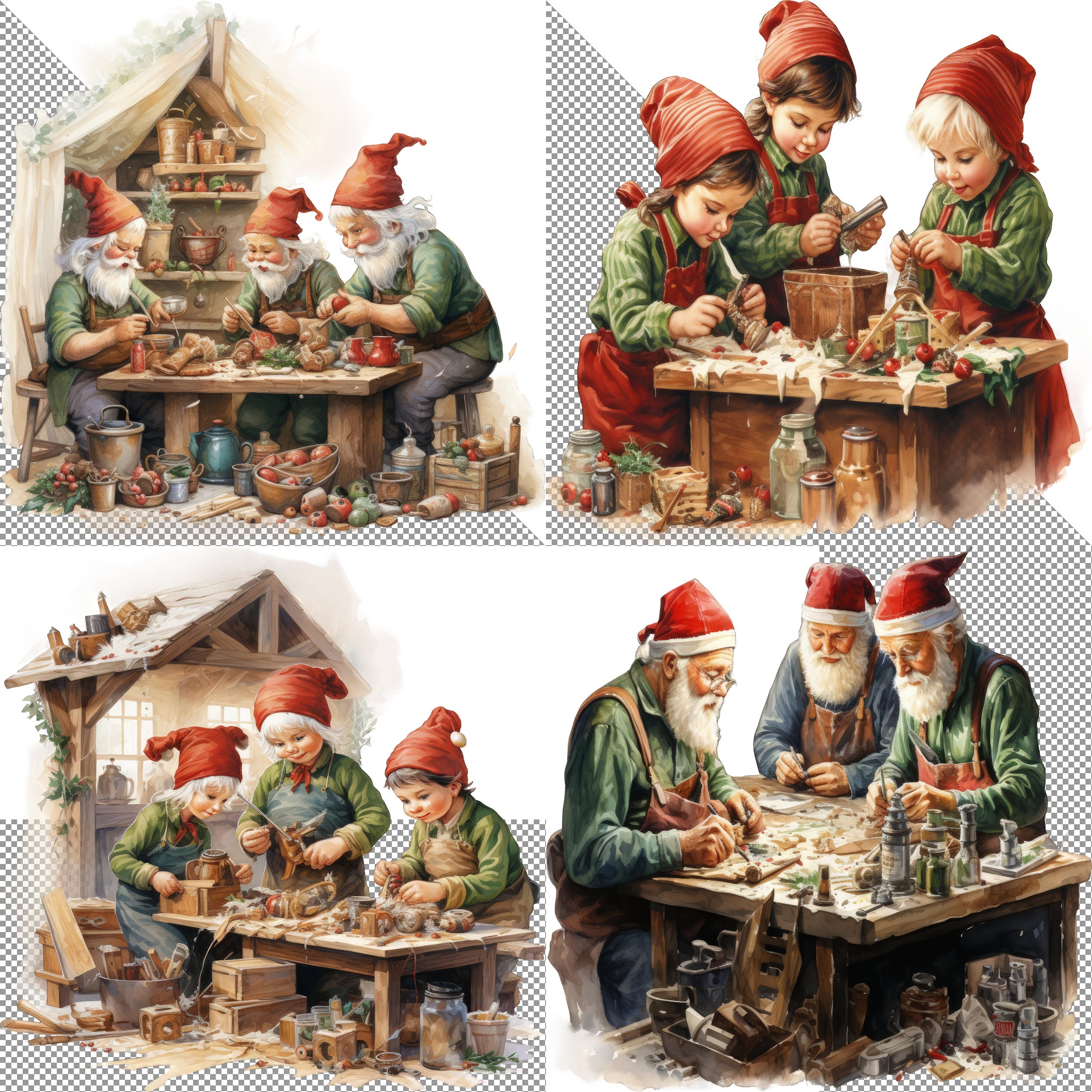 Santa's Workshop Clipart, Print for Living Room, Santa's Workshop ...