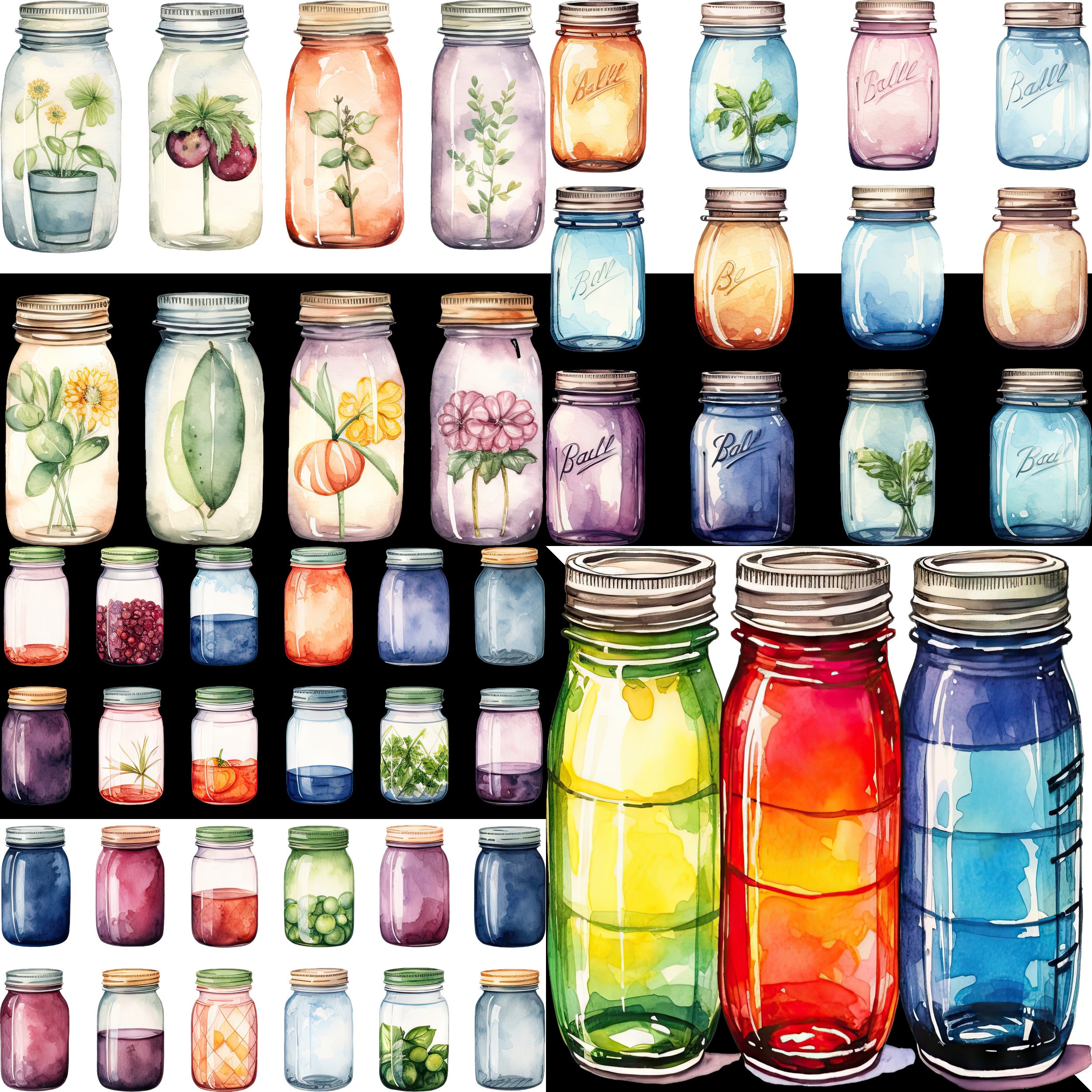 Vantage Mason Jars PNG Clipart,vintage Glass Jar Illustration,vantage ...