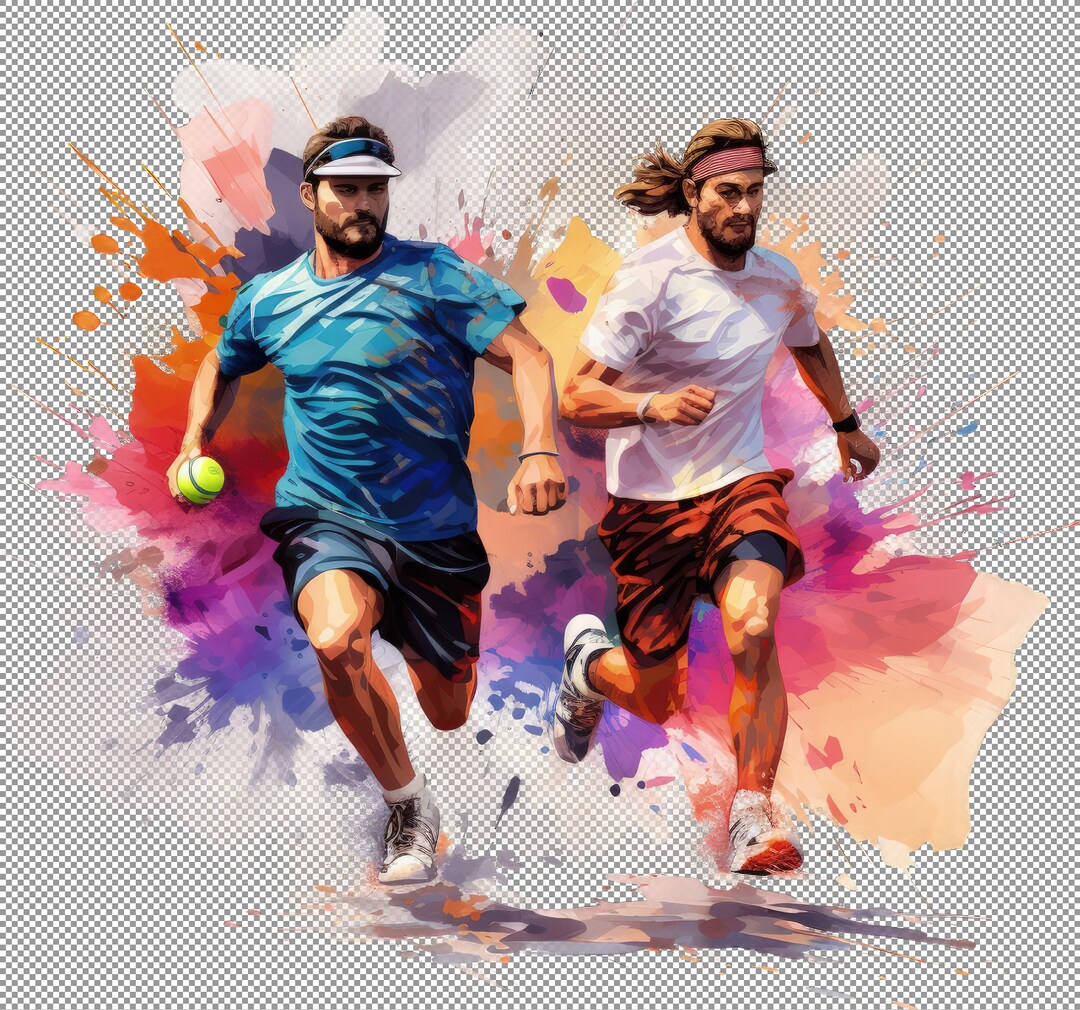 Watercolor Tennis Clipart Set, Tennis Poses, Watercolor Tennis Player ...