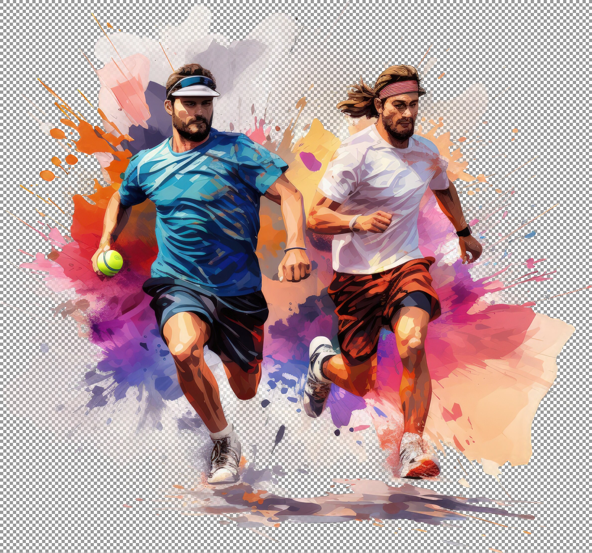 Watercolor Tennis Clipart Set, Tennis Poses, Watercolor Tennis Player ...