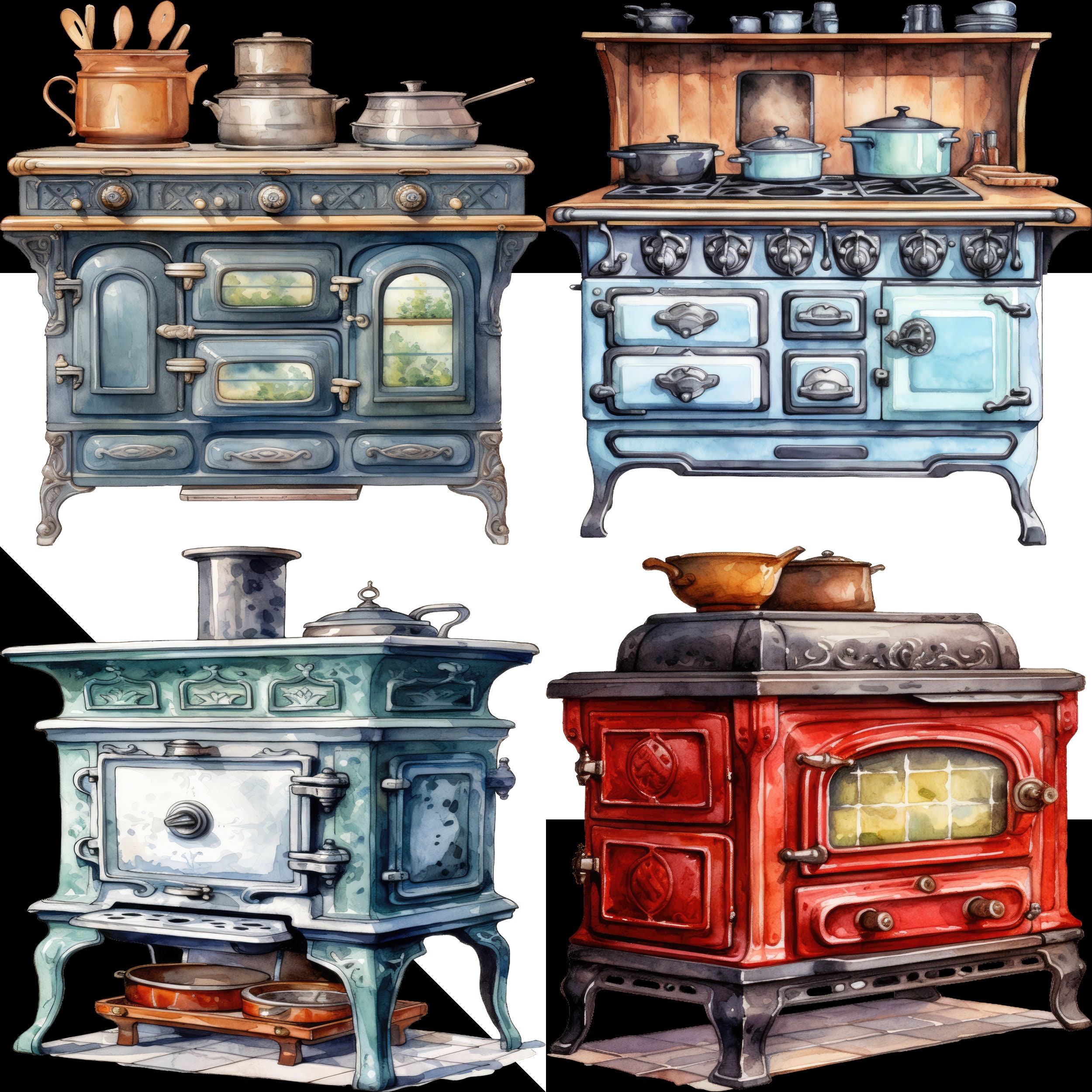Vantage Castron Stove Homemaking PNG Clipart,traditional Cookware Art ...