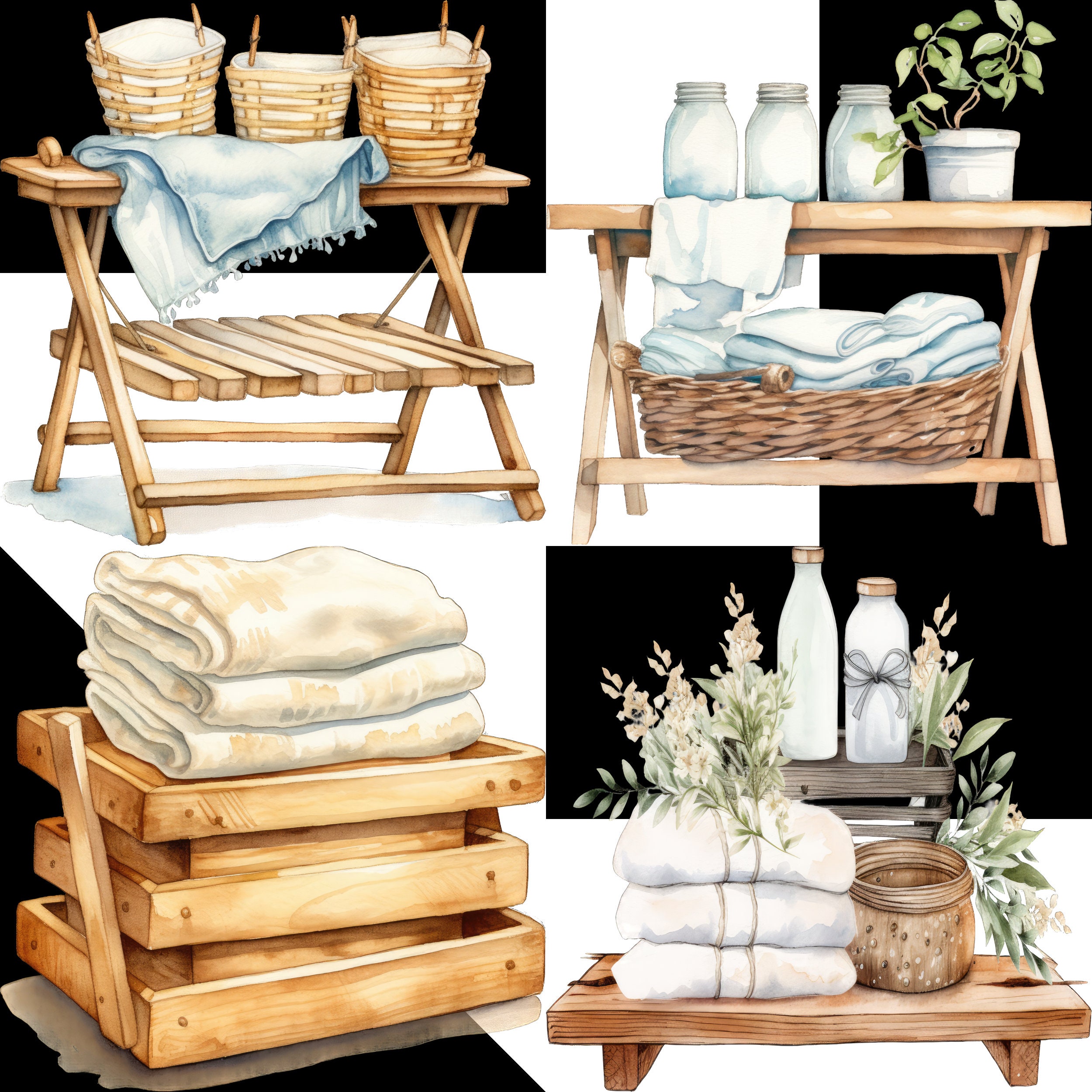 Vantage Wash Boards Watercolor PNG Clipart,vintage Laundry Art, Vantage ...