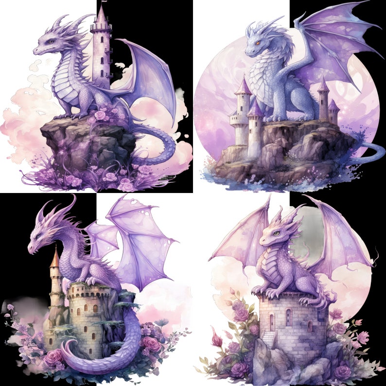 Crystalline Tower Dragon, Dragon Crystal Fantasy, Mystical Crystalline Dragon, Dragon Crystal ...