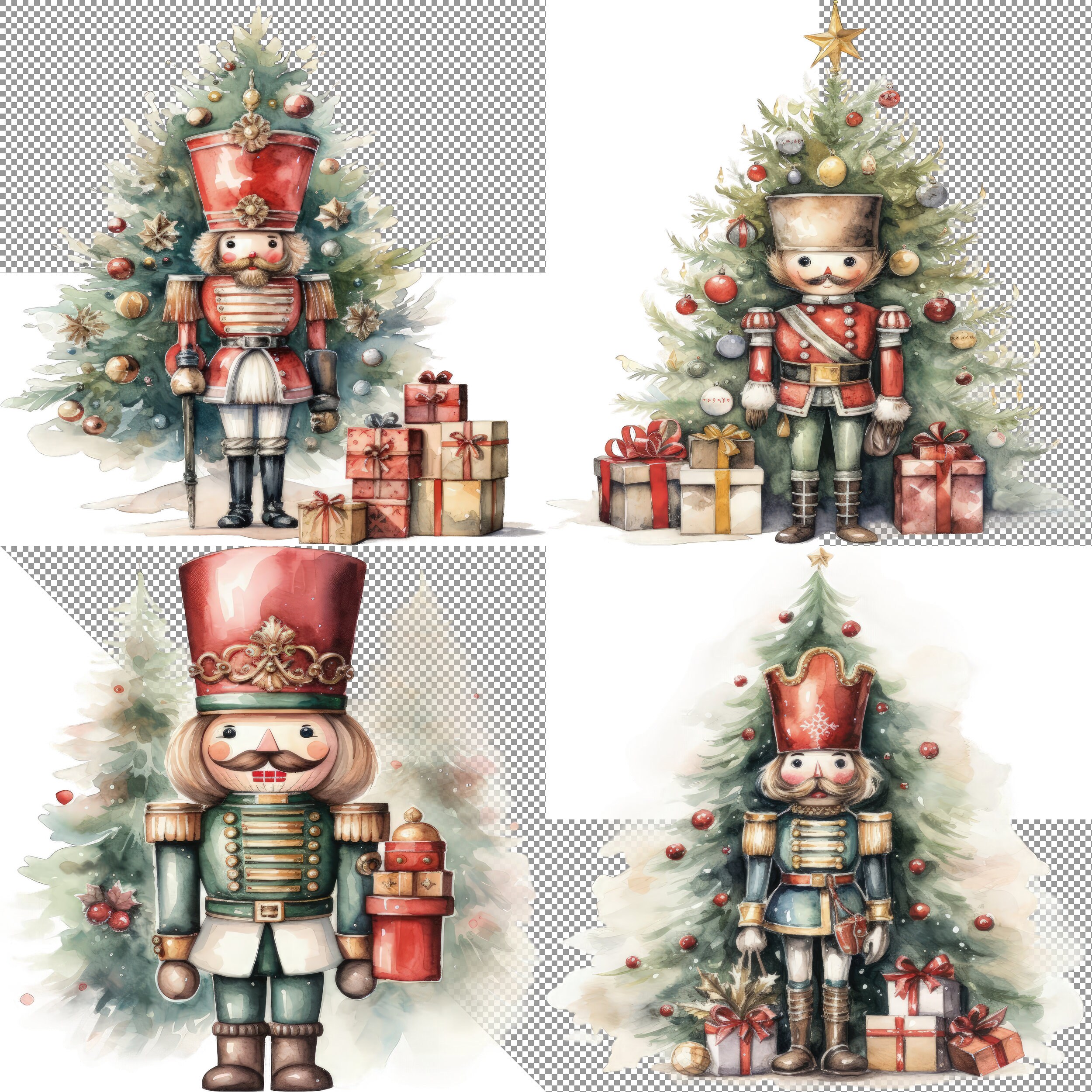 Christmas Nutcracker Clipart Christmas Tree Clipart Festive - Etsy