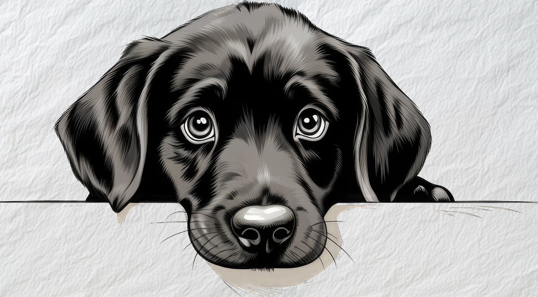 PEEKING Labrador Retriever Vector,vector Art of Peeking Labrador ...