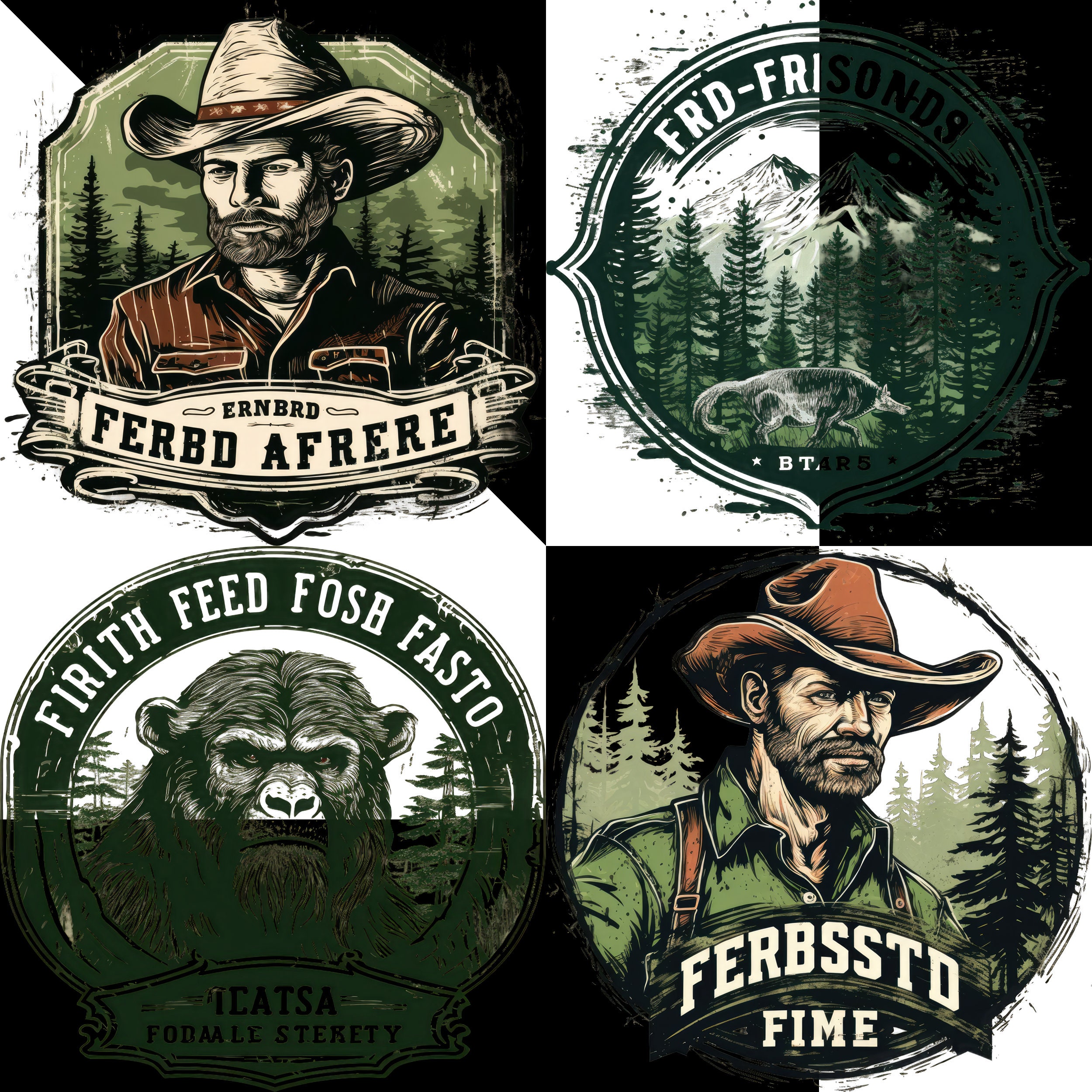 Vintage Forest Badge Design PNG Clipartretro Emblem Clipart - Etsy