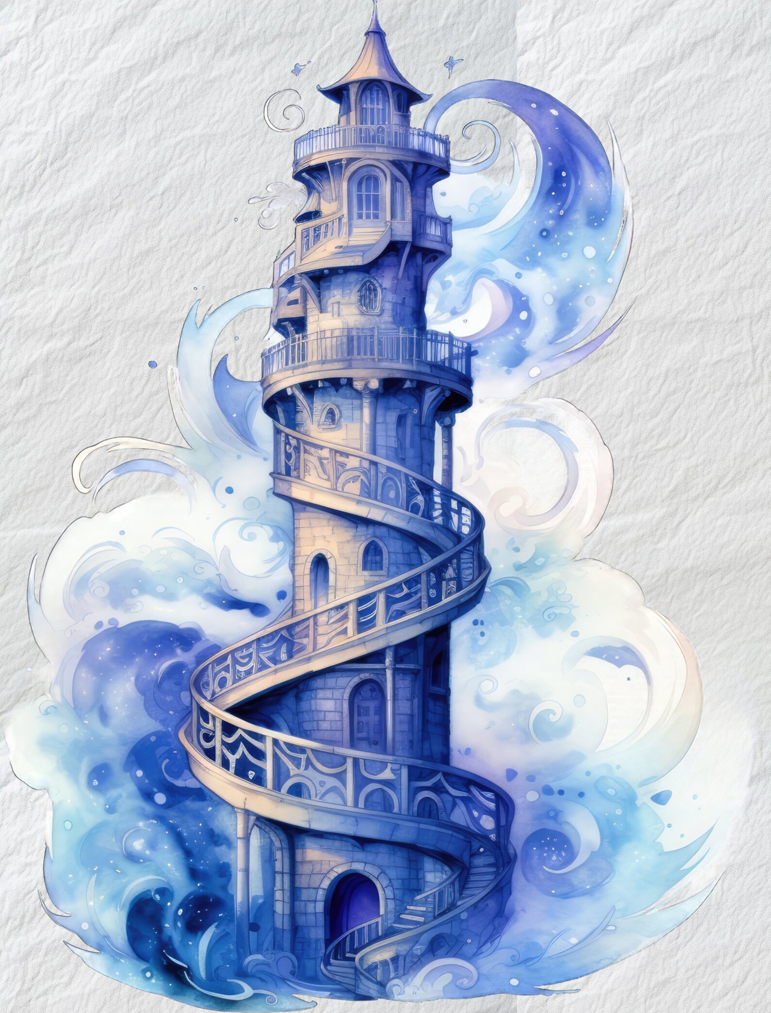 Wizard's Tower Clipart, Enchanting Wizard's Tower, Magical Fortress ...