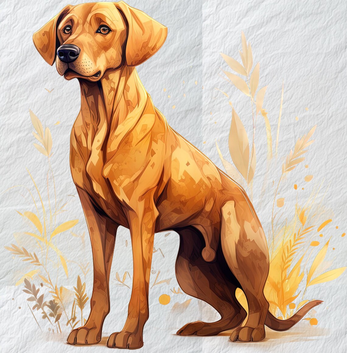 Mysterious Rhodesian Ridgeback Clipart, Glowing Spine Clipart, Mystical ...