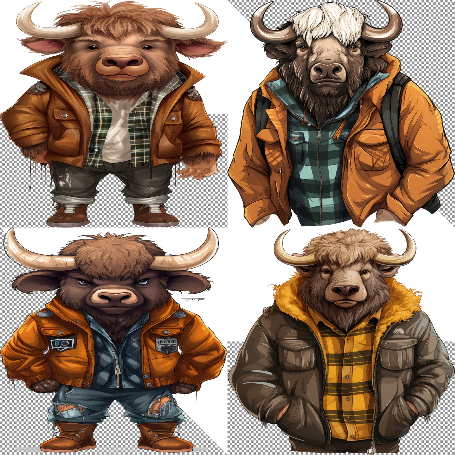 Lumberjack Buffalo Clipart,western Buffalo Image, Rustic Woodland Art ...