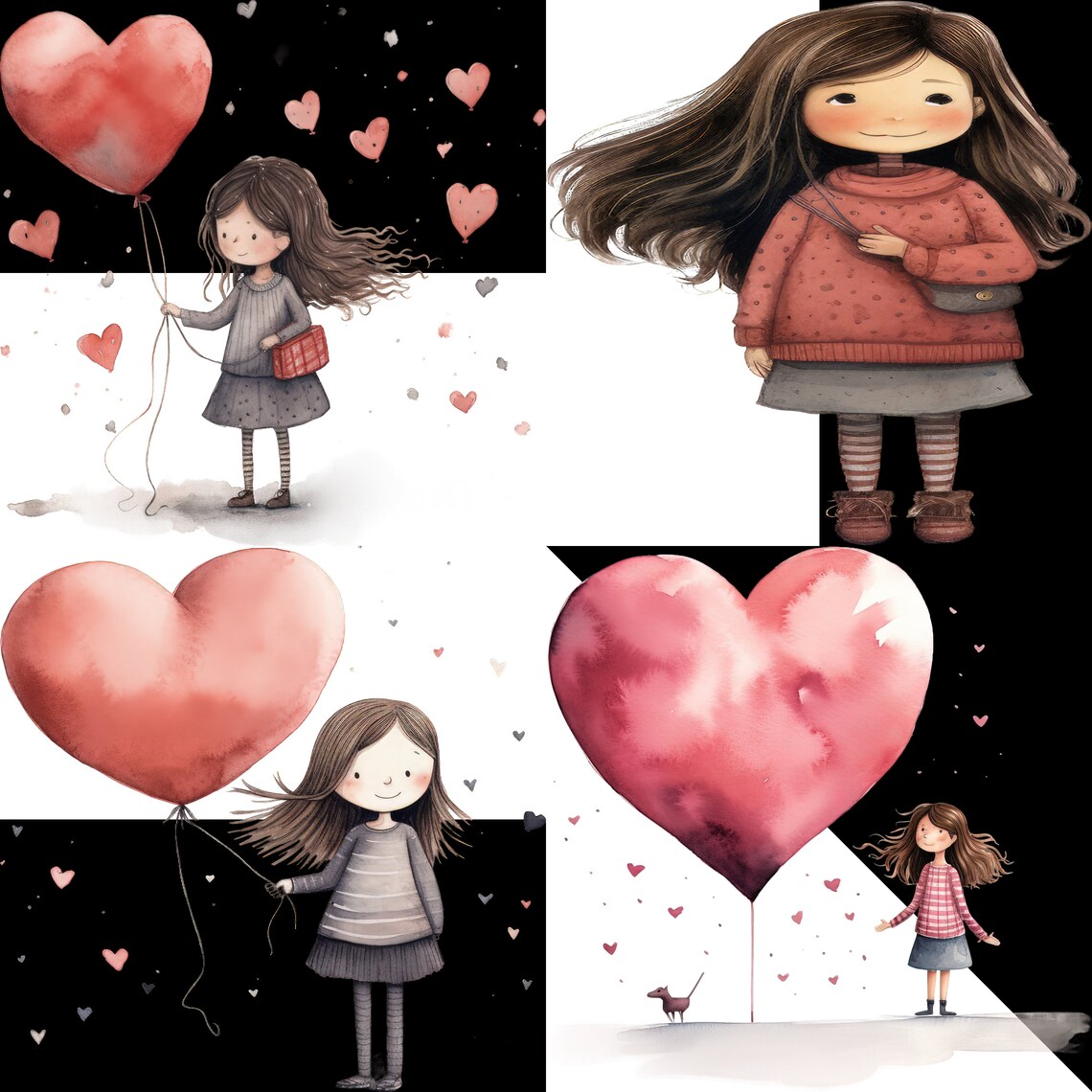 Devoted Daughter PNG, Loving Family Illustration, Digital Download ...