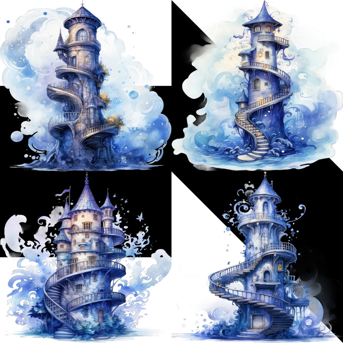 Wizard's Tower Clipart Enchanting Wizard's Tower - Etsy