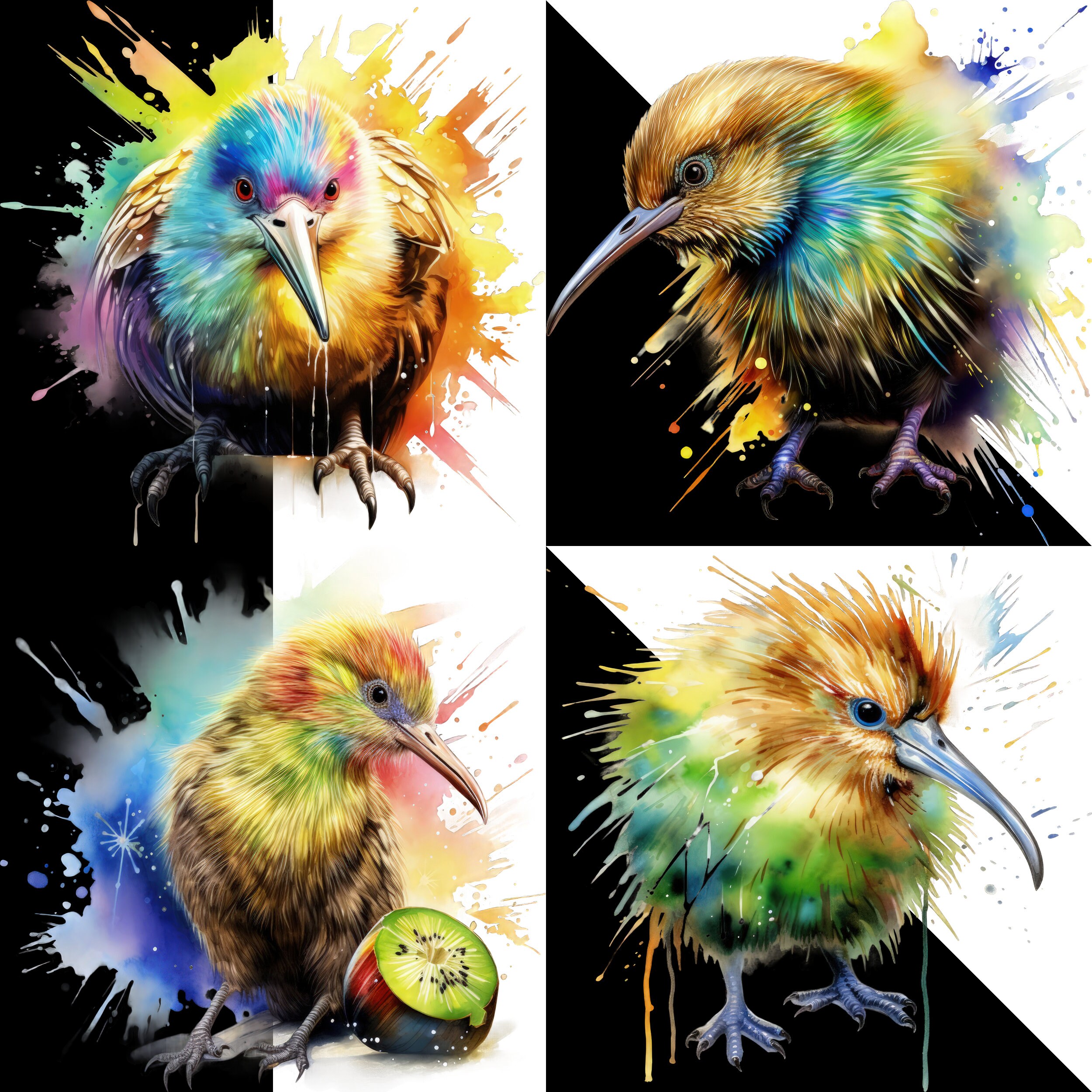 Kiwi Bird Clipart, Kiwi Bird Delightful Illustration,charming New ...