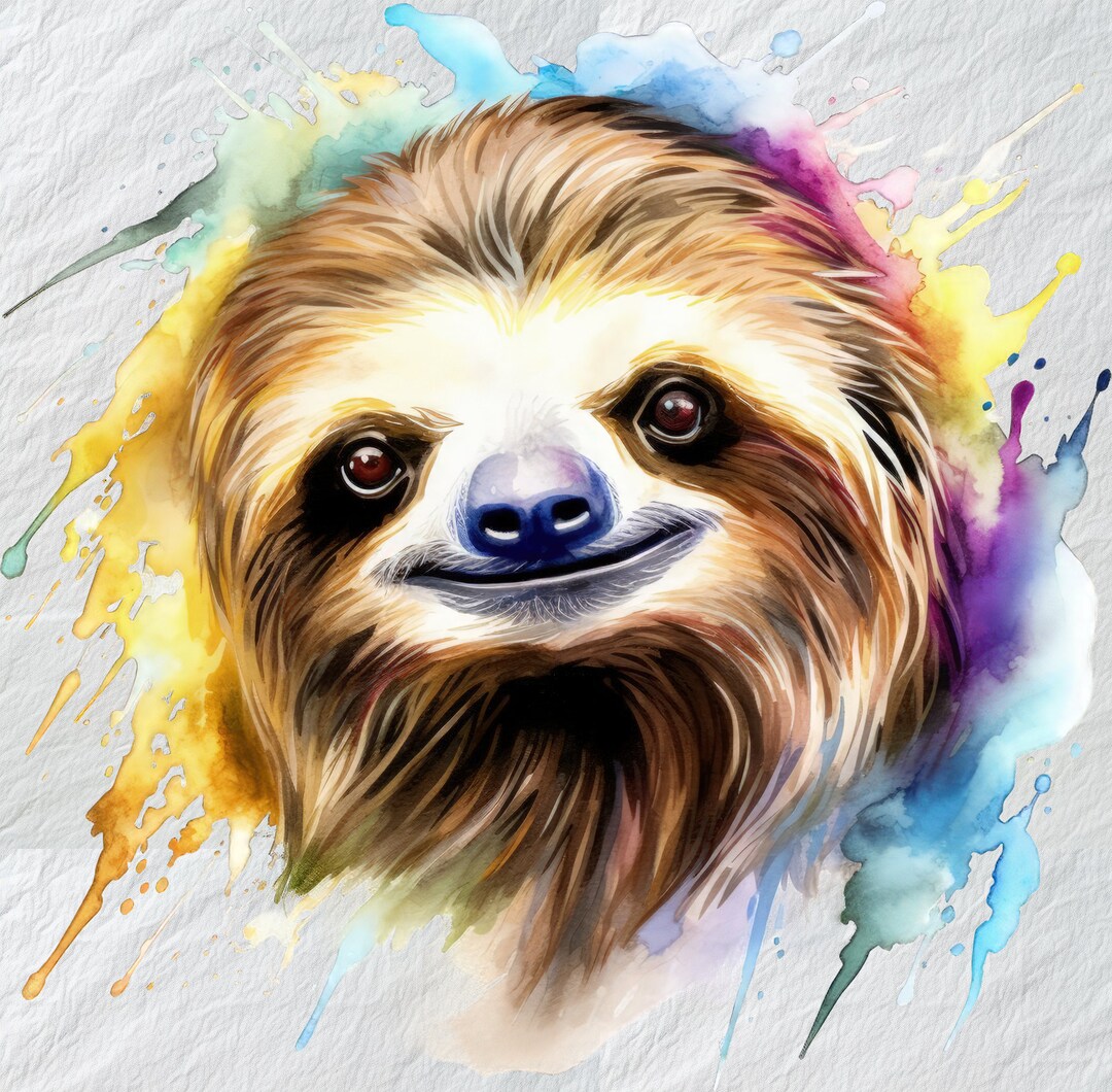 Sloth's Leisurely Spark, Sloth Illustration,sloth Adventure,leisurely ...
