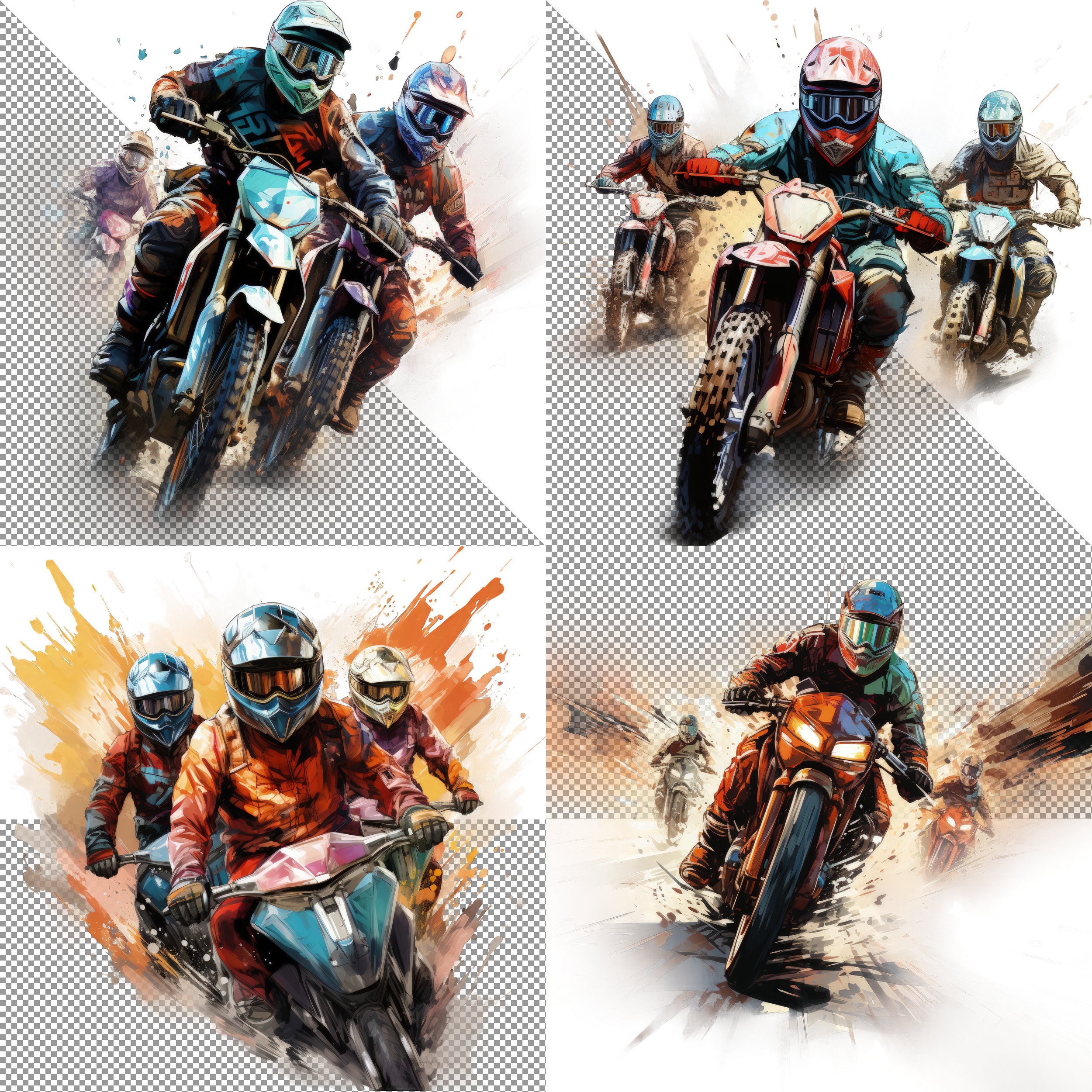 Speedway Shadows Racers Clipart, Motorbike Print PNG, Moto Racing ...