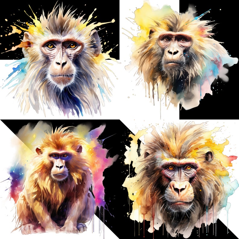 Baboon Art,baboon Jungle Adventure Print,playful Baboon Wildlife Decor ...