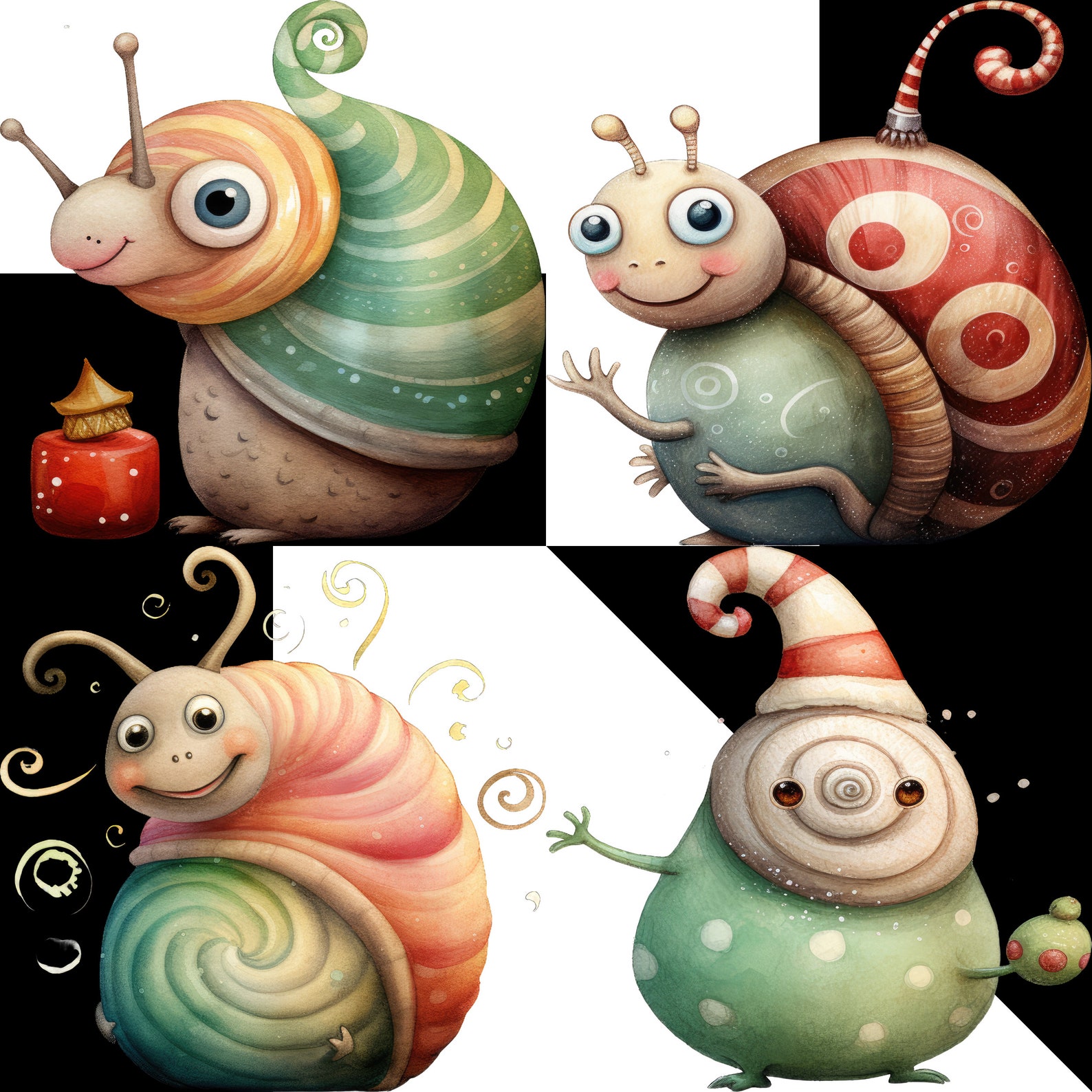Christmas Festive Snail PNG Clipart,holiday Snail Clipart,festive ...
